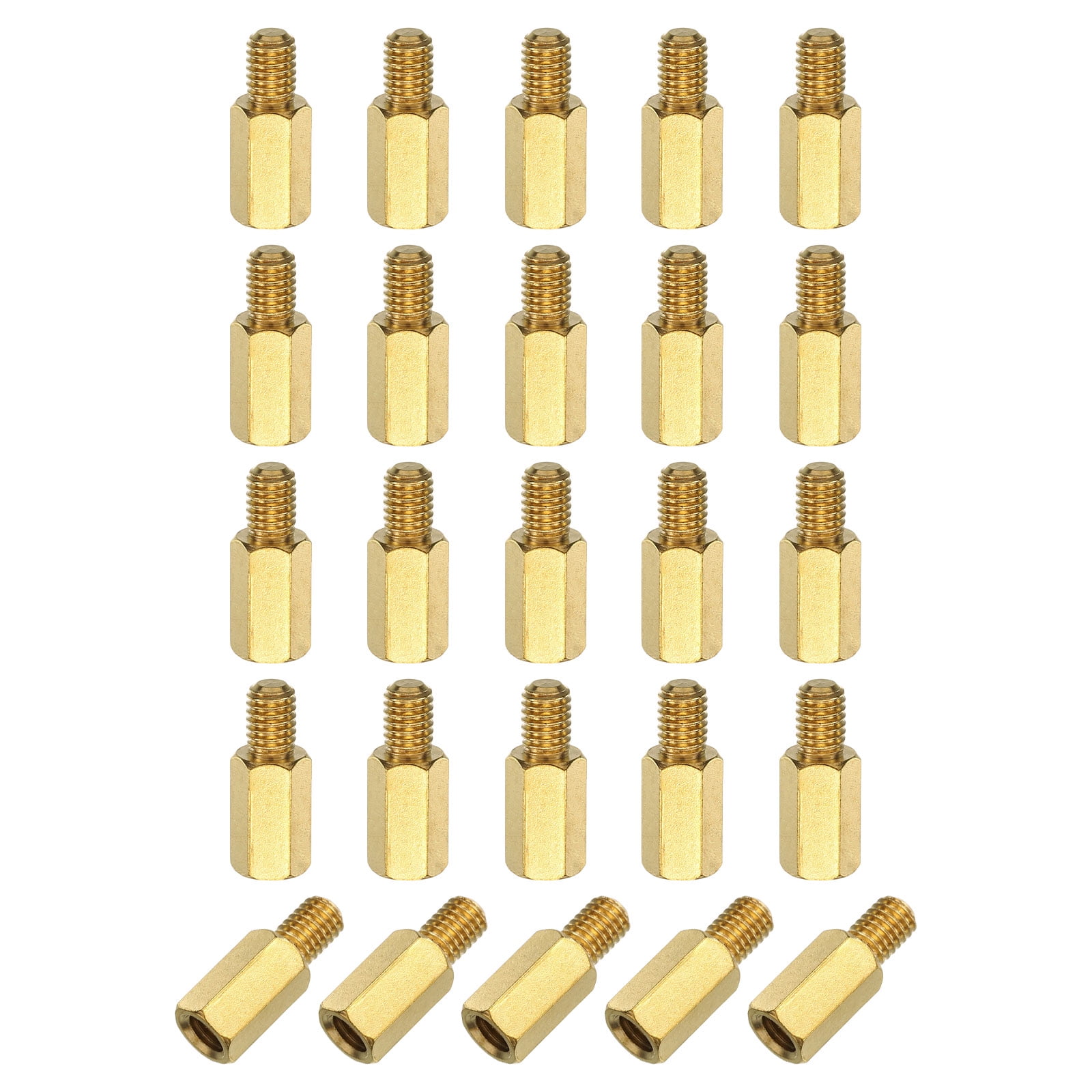 Uxcell 25 Pack Male to Female Thread Spacer Screws, M5 x 12mm + 7mm ...