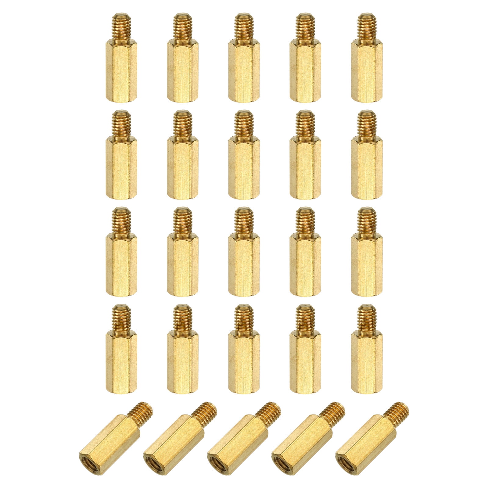 Uxcell 25 Pack Male to Female Thread Spacer Screws, M5 x 15mm + 7mm ...