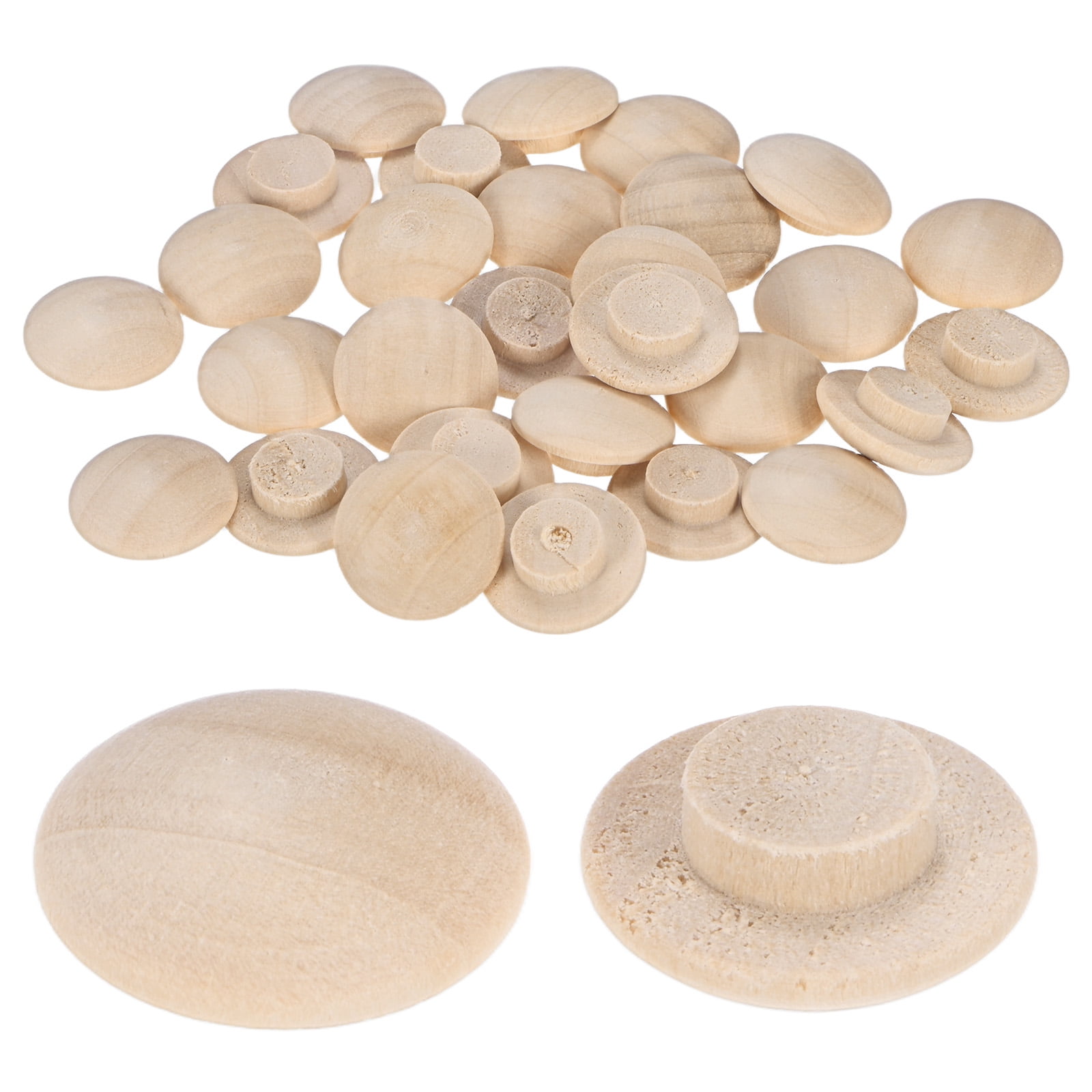Uxcell 25-Pack Wood Plugs for Screw Holes, 18 x 10mm Beech Button Wood ...