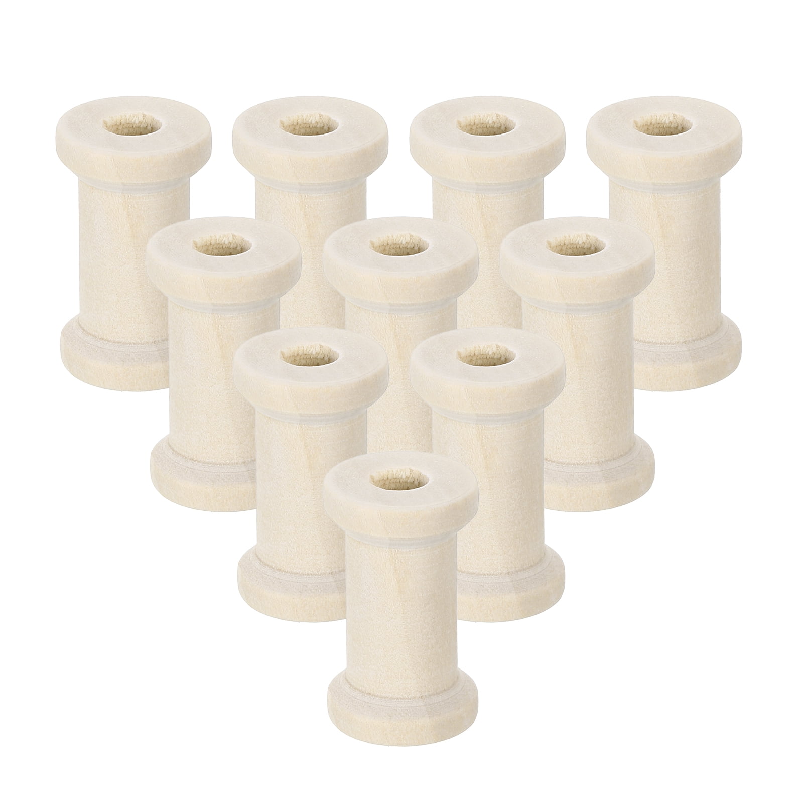 Uxcell 25 Pack Wooden Empty Spool 1-1/16in Unfinished Wooden Spools ...