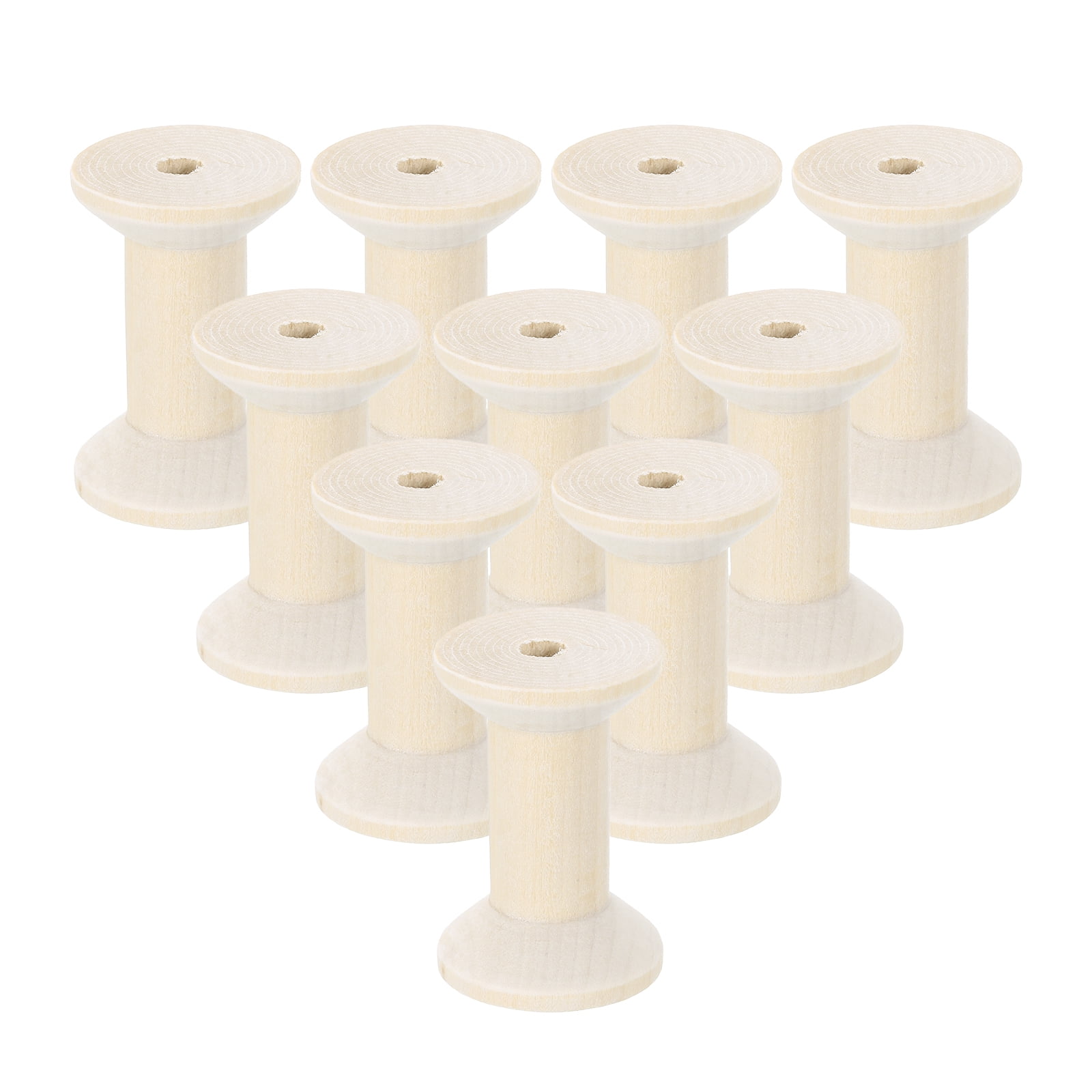 Uxcell 25 Pack Wooden Empty Spool 1-7/8in Unfinished Wooden Spools ...