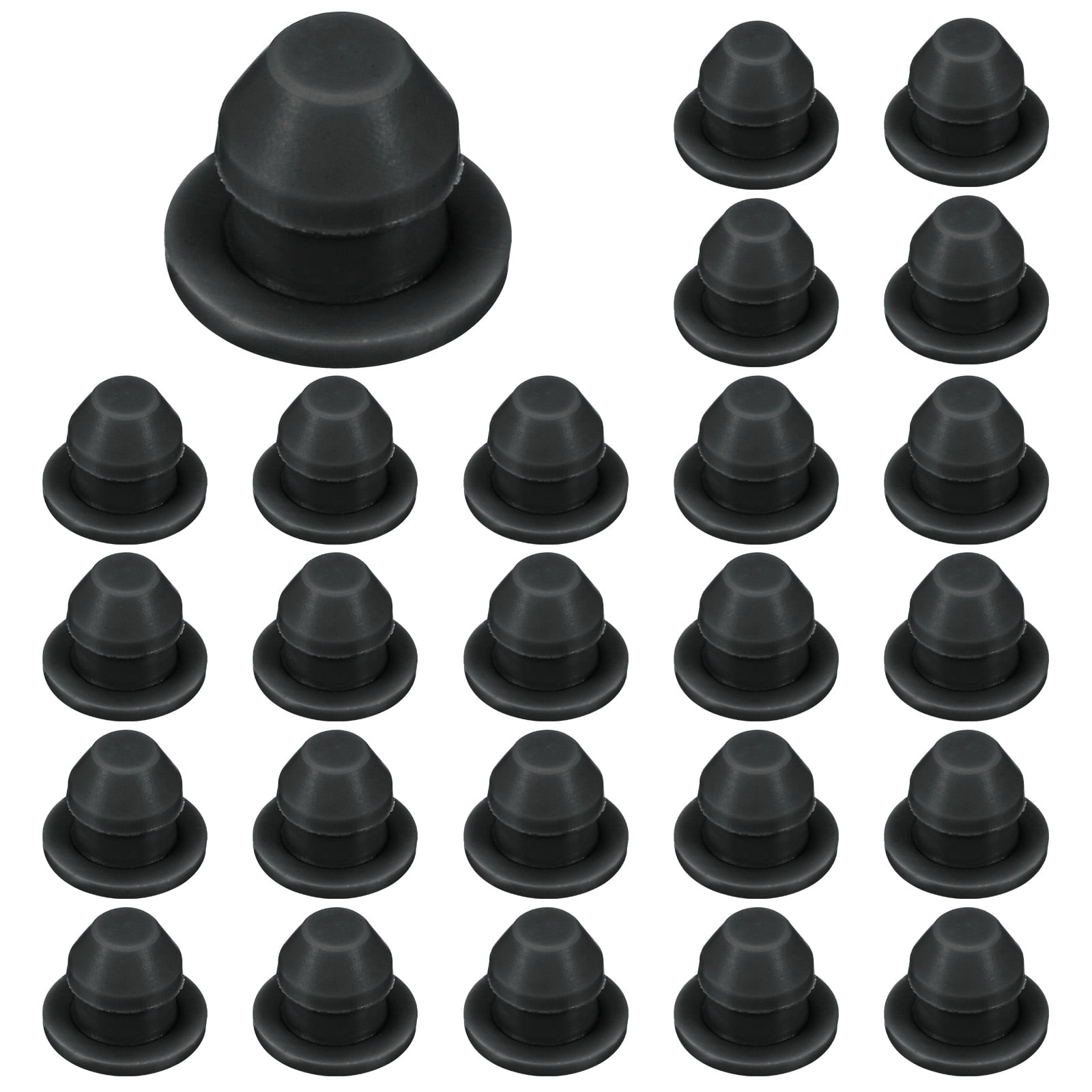 Uxcell 25-Packs Silicone Plugs, Snap in Locking Hole Plugs for 4.5mm ...