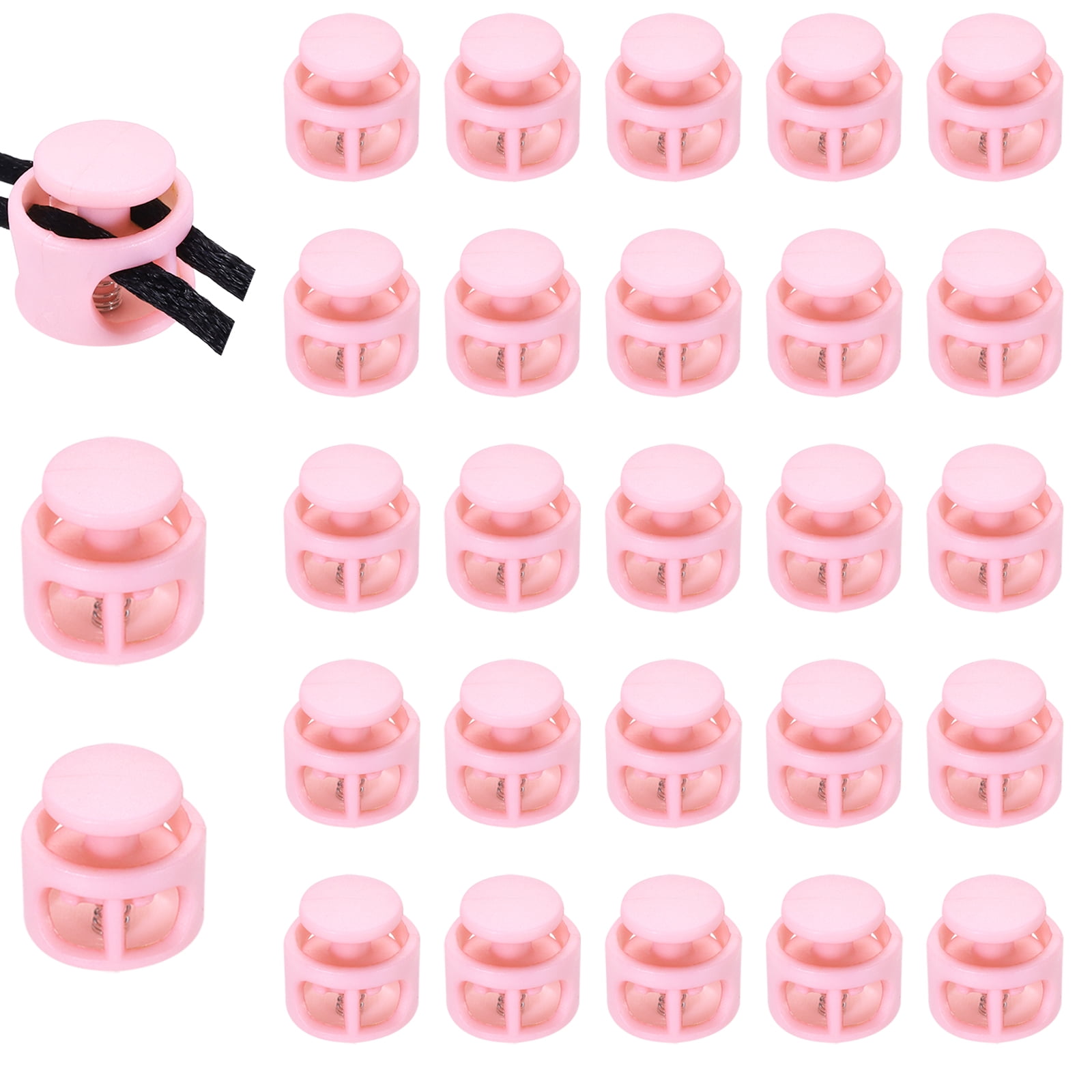 Uxcell 25 Pcs Plastic Spring Cord Lock, Double-Hole Slider Toggles Clip ...