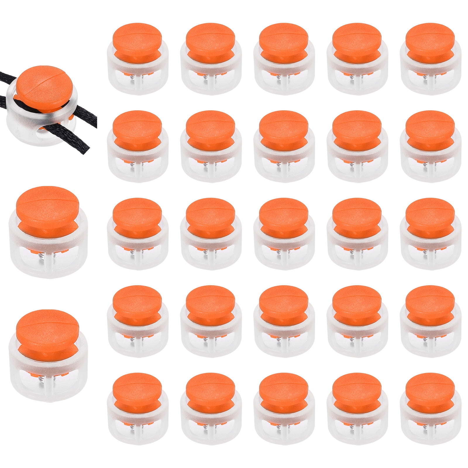 Uxcell 25 Pcs Plastic Spring Cord Lock, Double-Hole Slider Toggles Clip ...