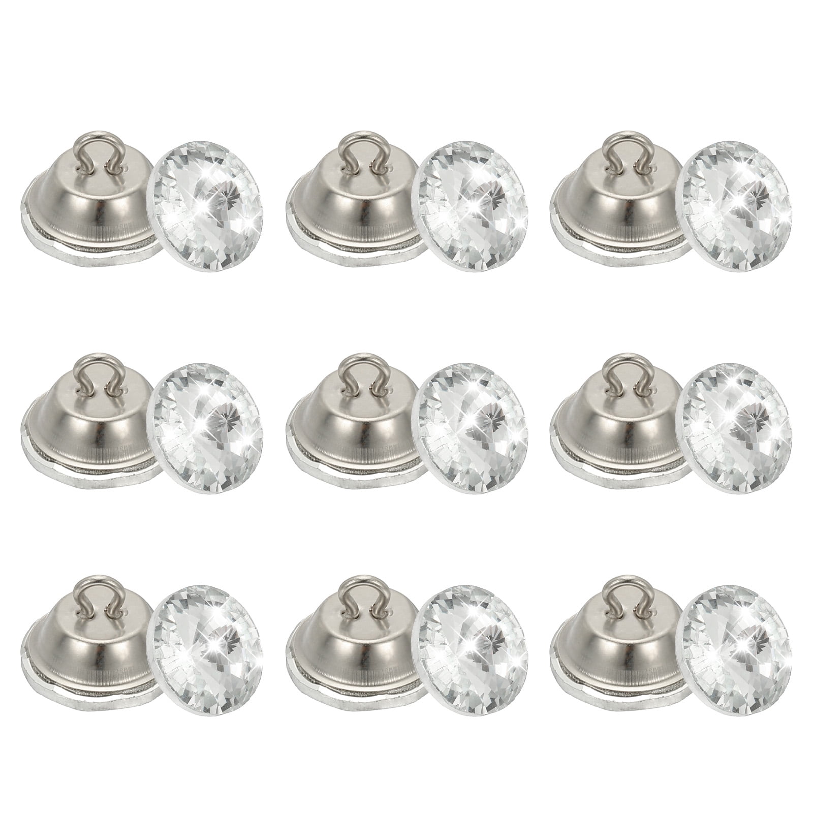 Uxcell 25 Pcs Rhinestone Crystal Buttons, 18mm Upholstery Tufting ...