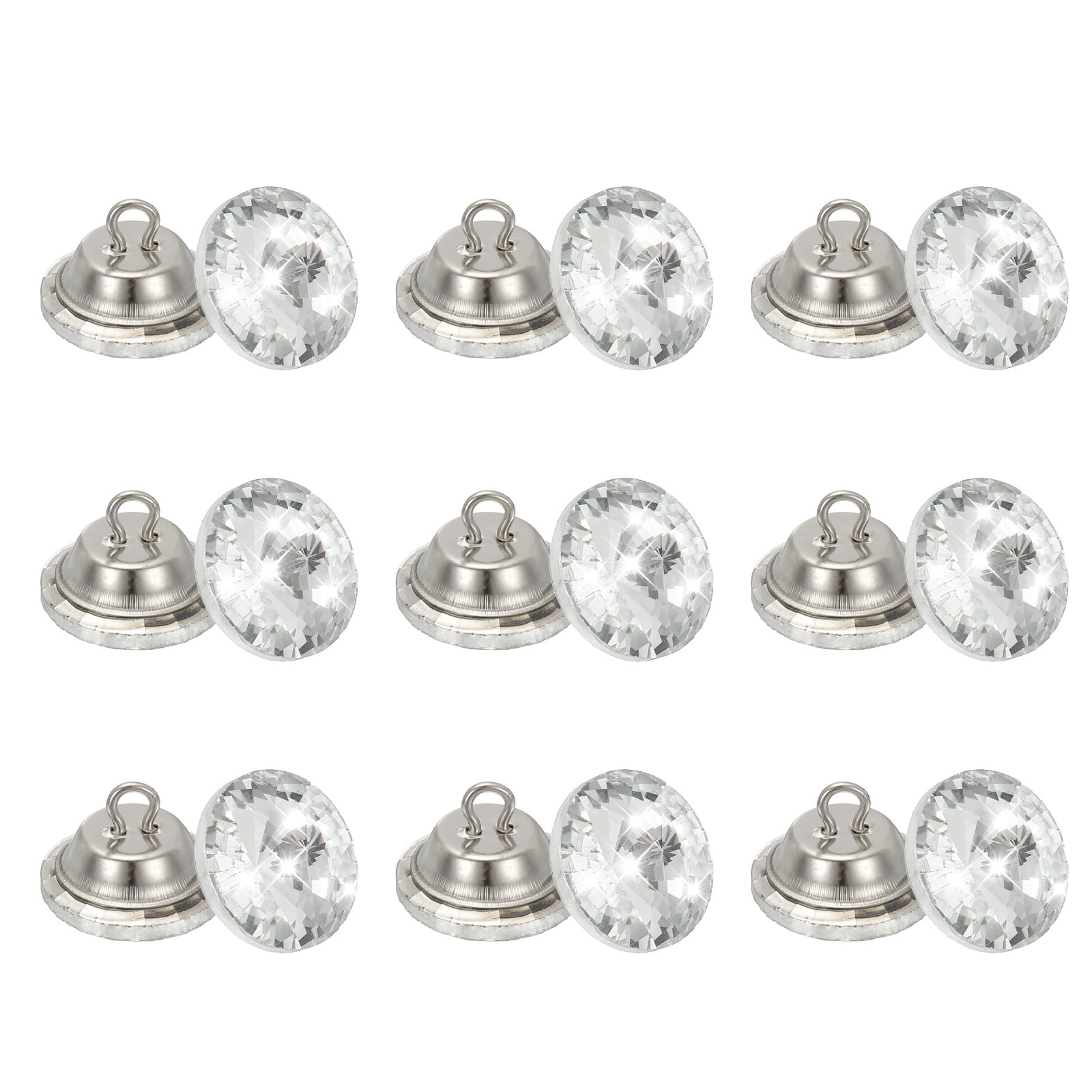Uxcell 25 Pcs Rhinestone Crystal Buttons, 20mm Upholstery Tufting ...