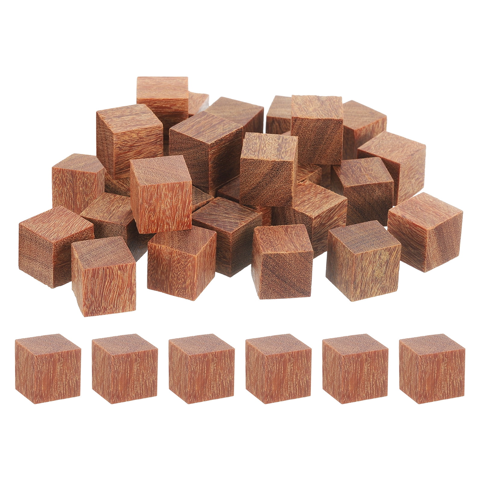 Uxcell 25 Pcs Wooden Blocks, 0.78 Inch Unfinished Wooden Blocks for ...