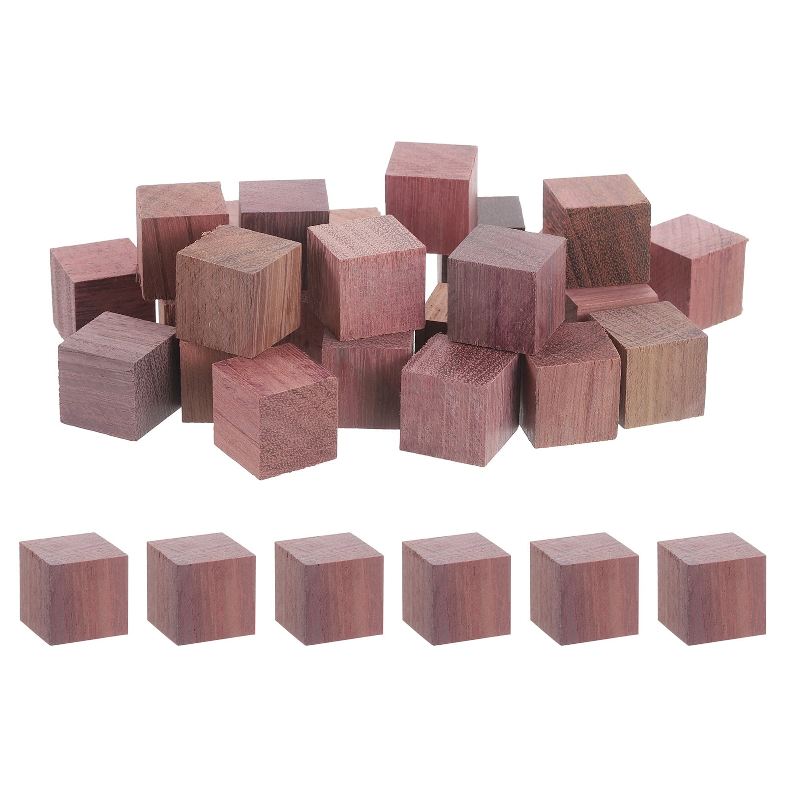 Uxcell 25 Pcs Wooden Blocks, 0.78 Inch Unfinished Wooden Blocks for ...