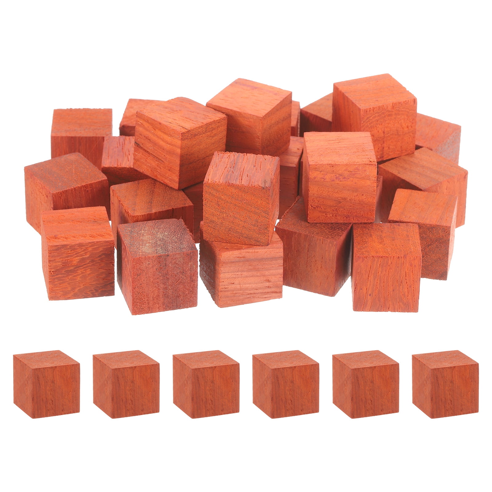 Uxcell 25 Pcs Wooden Blocks, 0.78 Inch Unfinished Wooden Blocks for ...