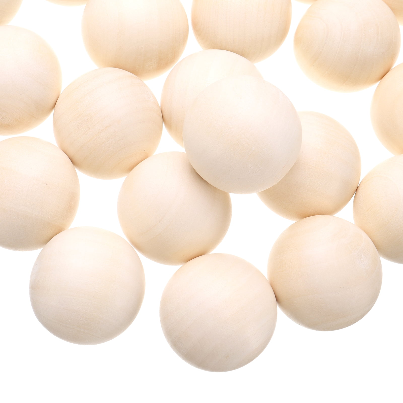 Uxcell 25 Pcs Wooden Round Balls 1-3/8" (35mm) Unfinished Wooden Balls ...