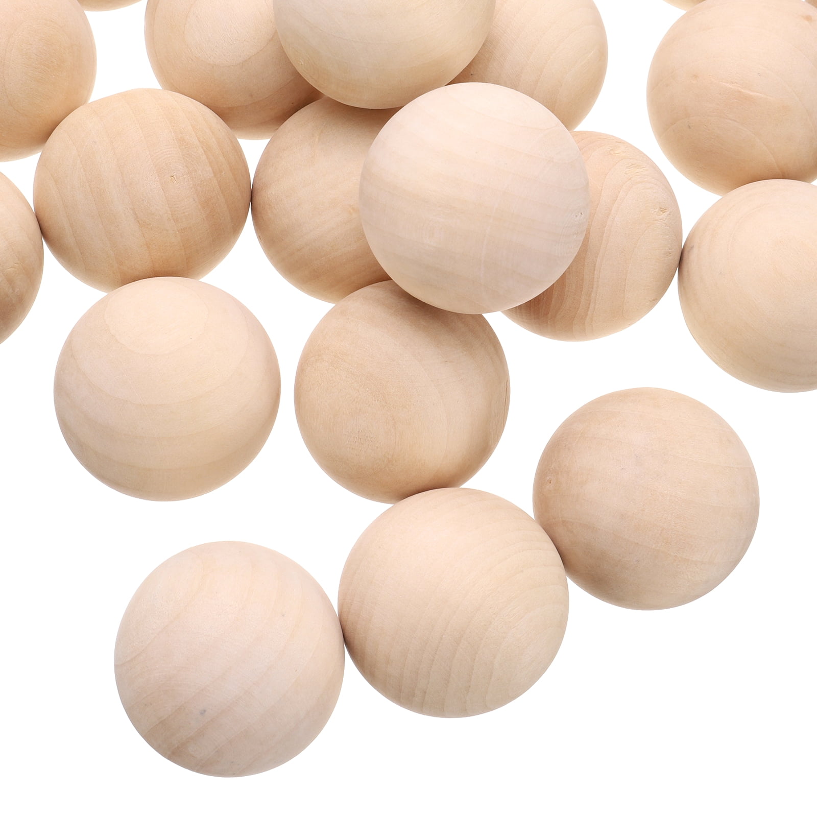 Uxcell 25 Pcs Wooden Round Balls 1-5/8" (40mm) Unfinished Wooden Balls ...