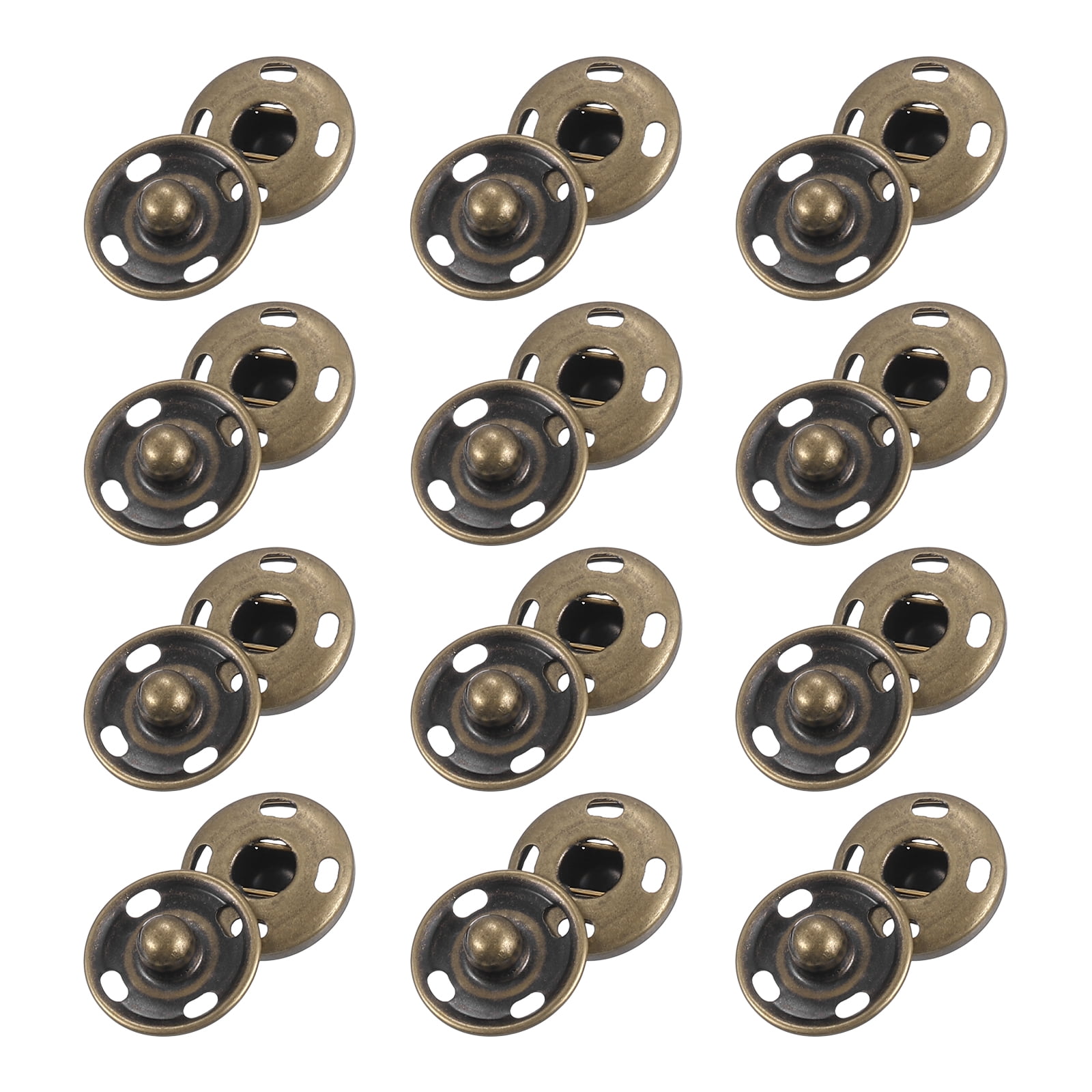 Uxcell 25 Sets Sewing Snap Buttons, Press Buttons Metal Snap Fasteners ...