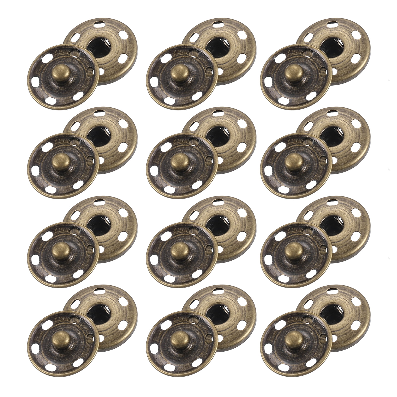 Uxcell 25 Sets Sewing Snap Buttons, Press Buttons Metal Snap Fasteners ...