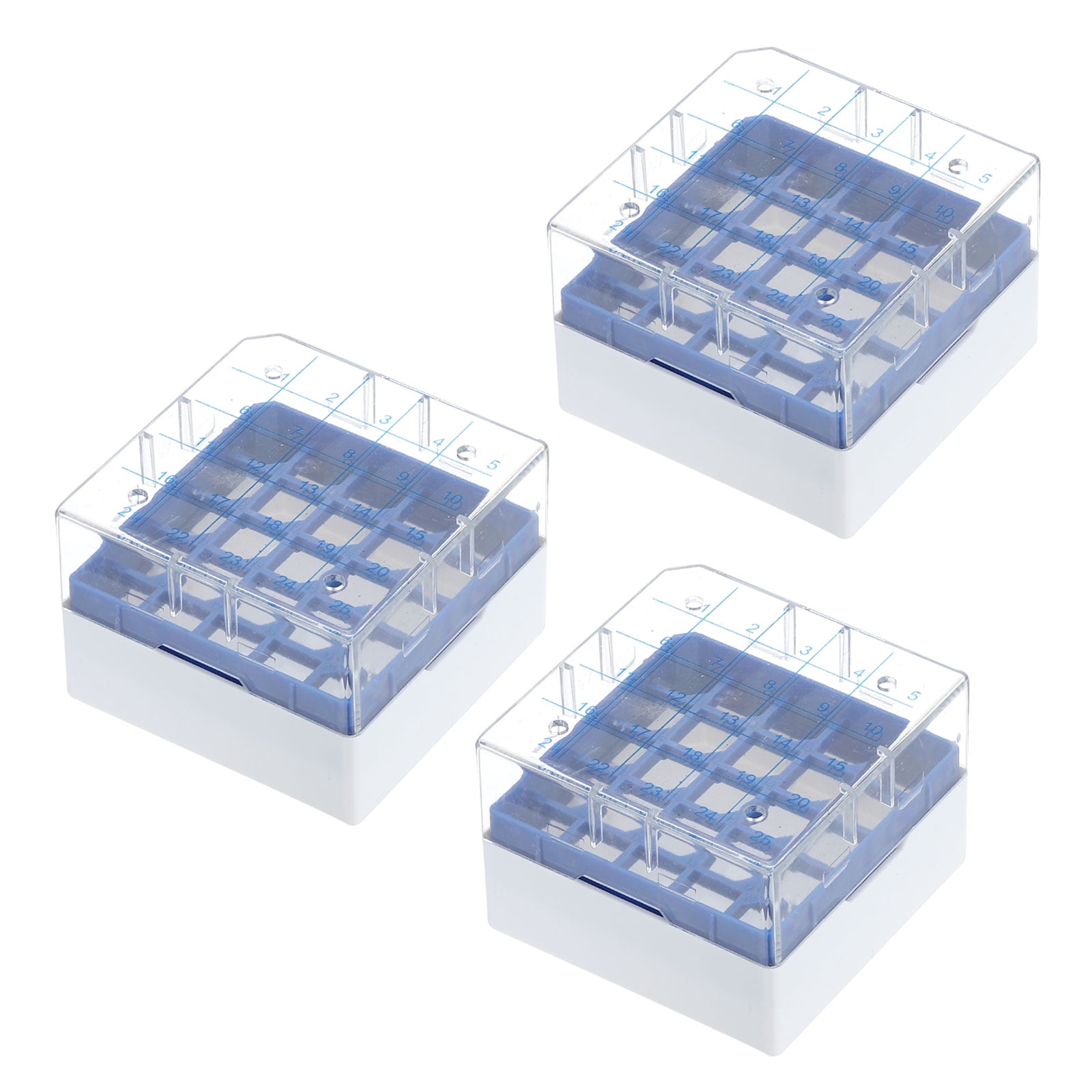 Uxcell 25 Well Centrifuge Tube Freezer Storage Box, 3 Pcs PP Cryogenic ...