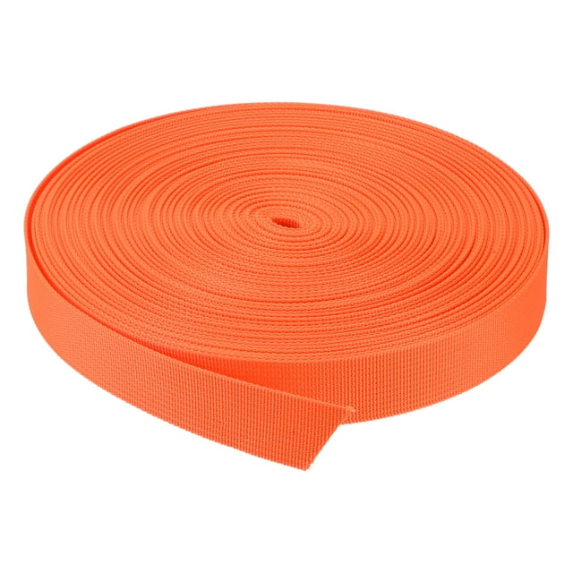 Uxcell 25 Yards Flat Nylon Webbing Strap Neon Nylon Orange - Walmart.com