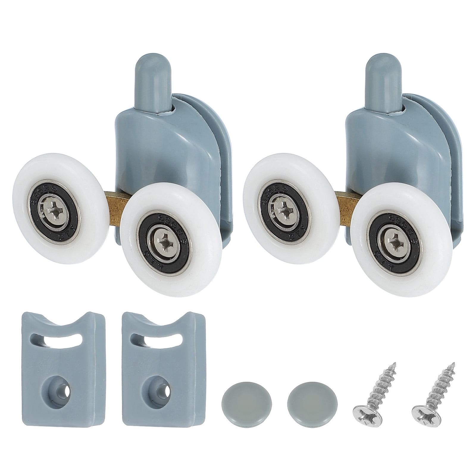 Uxcell Double Shower Door Rollers Plastic Bottom Wheels Pulleys Guide 2 ...