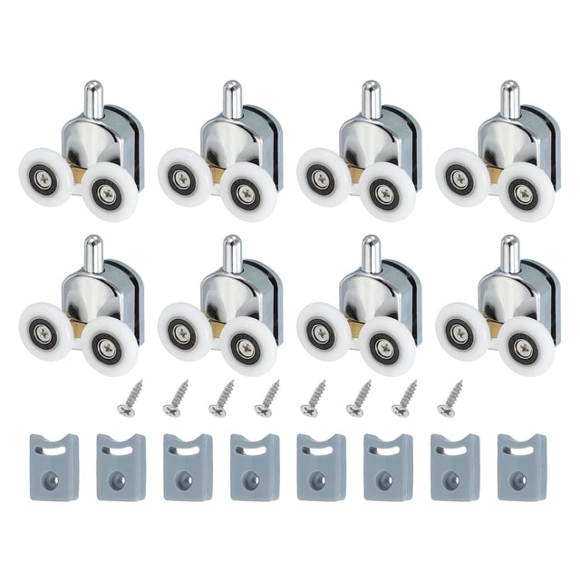 Uxcell Double Shower Door Rollers Copper Bottom Wheels Pulleys Guide 8 ...