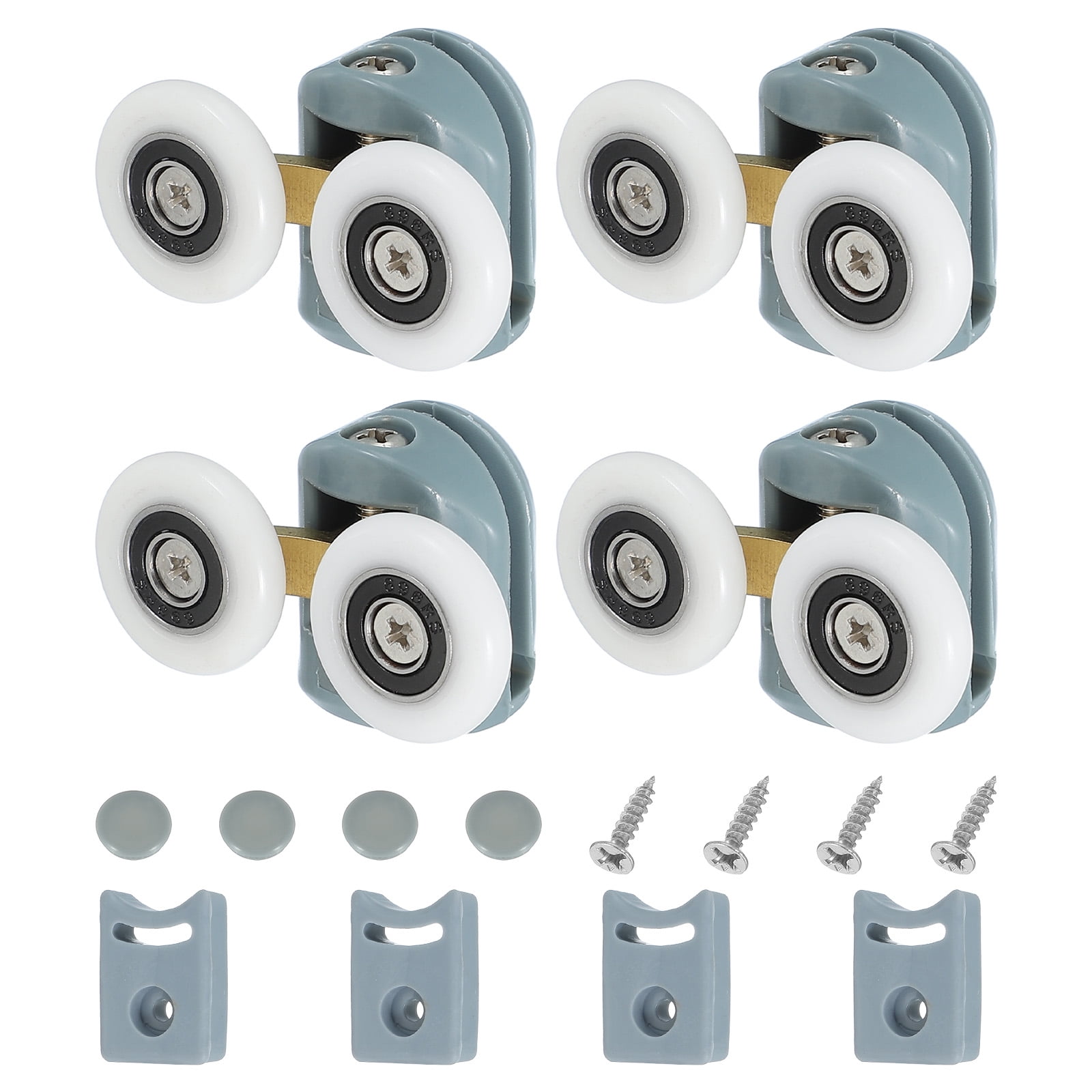 Uxcell Shower Door Rollers, Double Shower Door Runner Wheels Pulleys ...