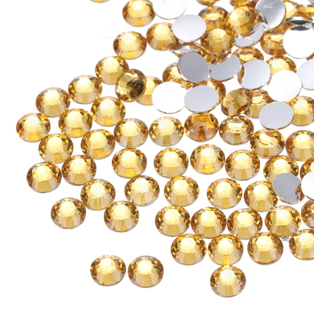Uxcell 25000 Pcs Golden Resin Flatback Rhinestone SS16 4mm Resin Non ...