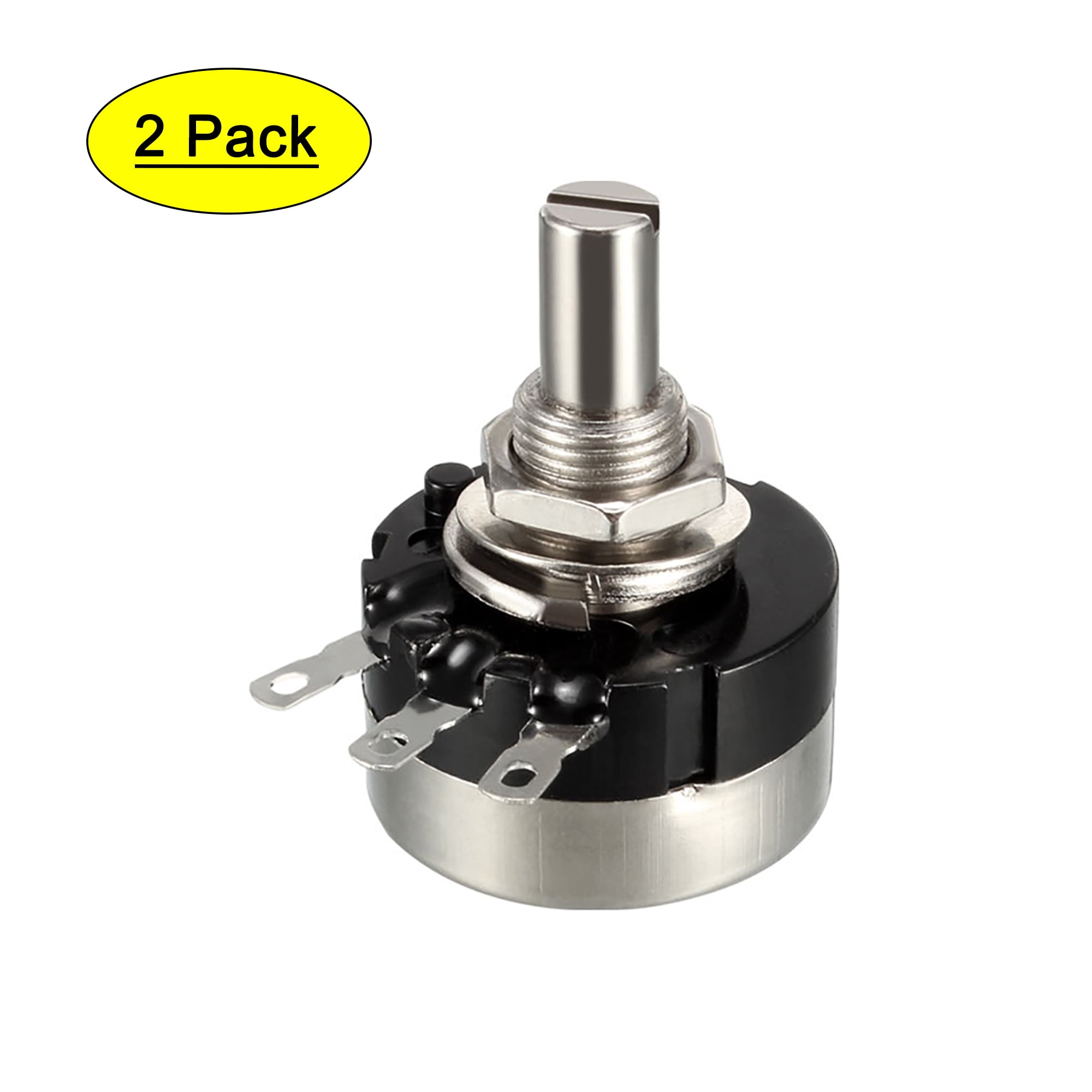 Uxcell 250K Ohm Variable Resistors Single Turn Rotary Carbon Film ...