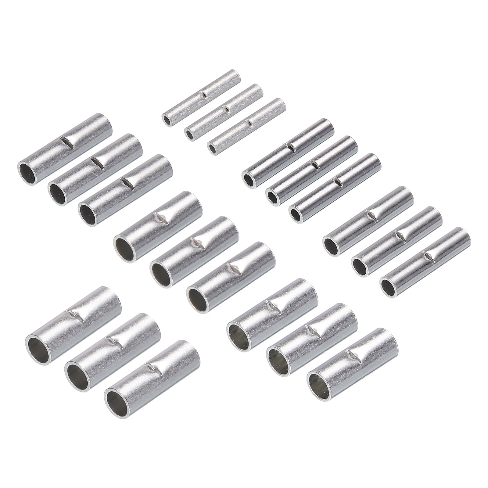 Uxcell 250Pcs Non Insulated Butt Connectors Tinned Copper Wire ...