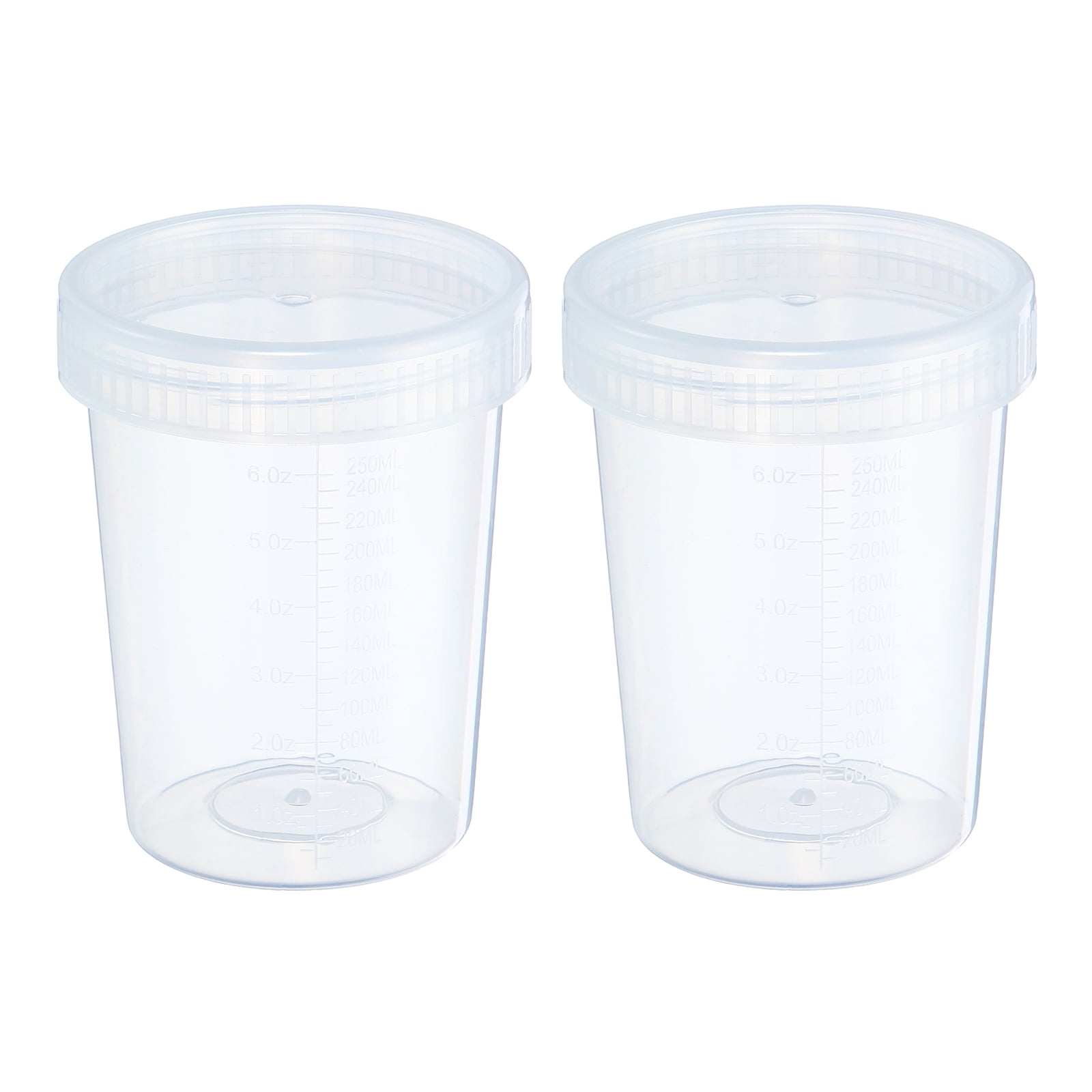 Uxcell 250mL Plastic Sample Cups Sample Containers Leak Proof Screw Cap ...
