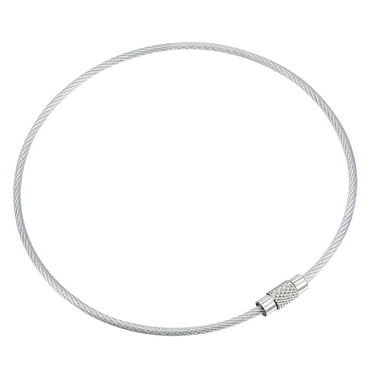 6 Inch Wire Keychain Cable Stainless Steel Key Ring Loop, Rose Red, 5 ...