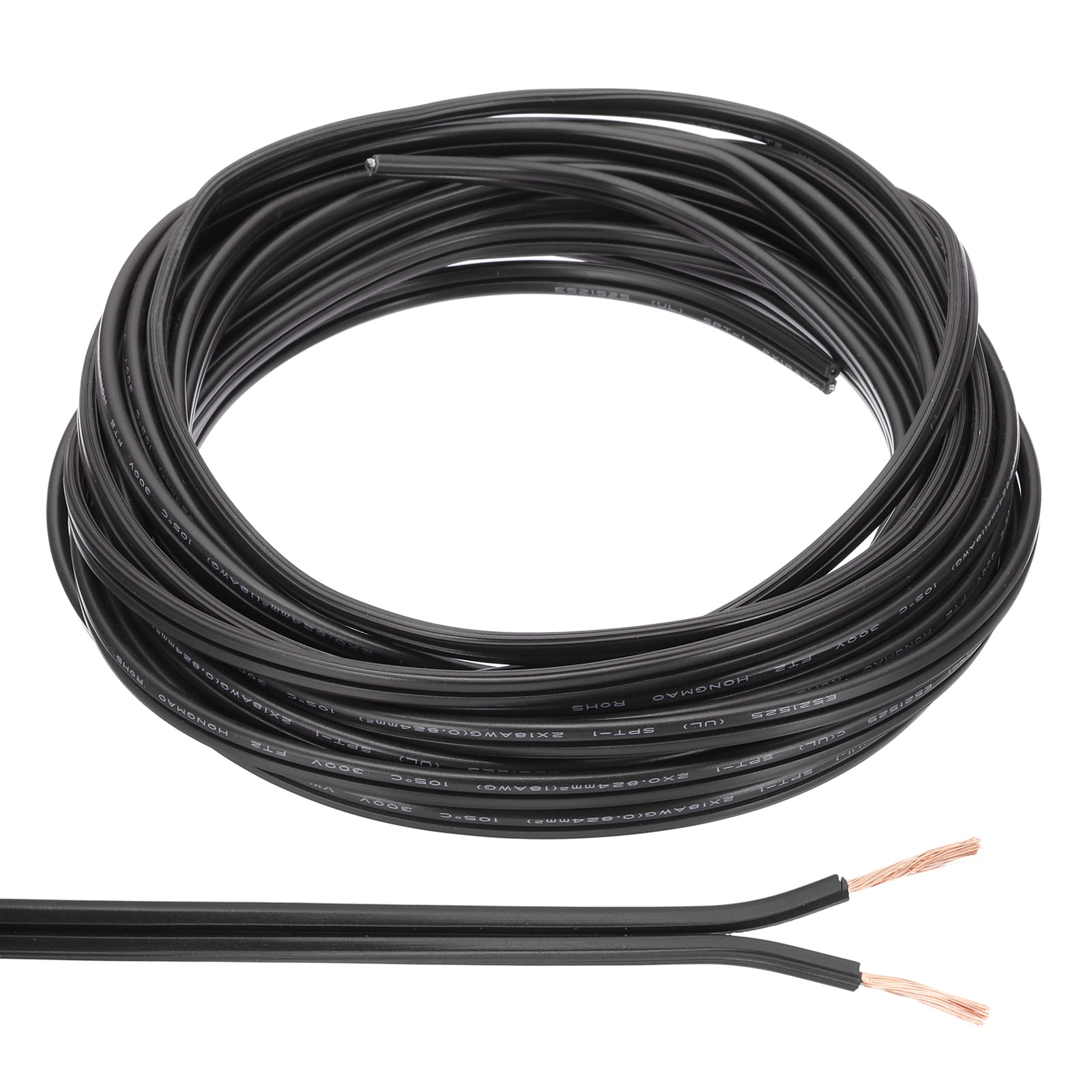 Uxcell 25Ft 18/2 PVC Covered Wire, 300V SPT-1 Lamp Cord Insulated Heat Resistant Electronical ...