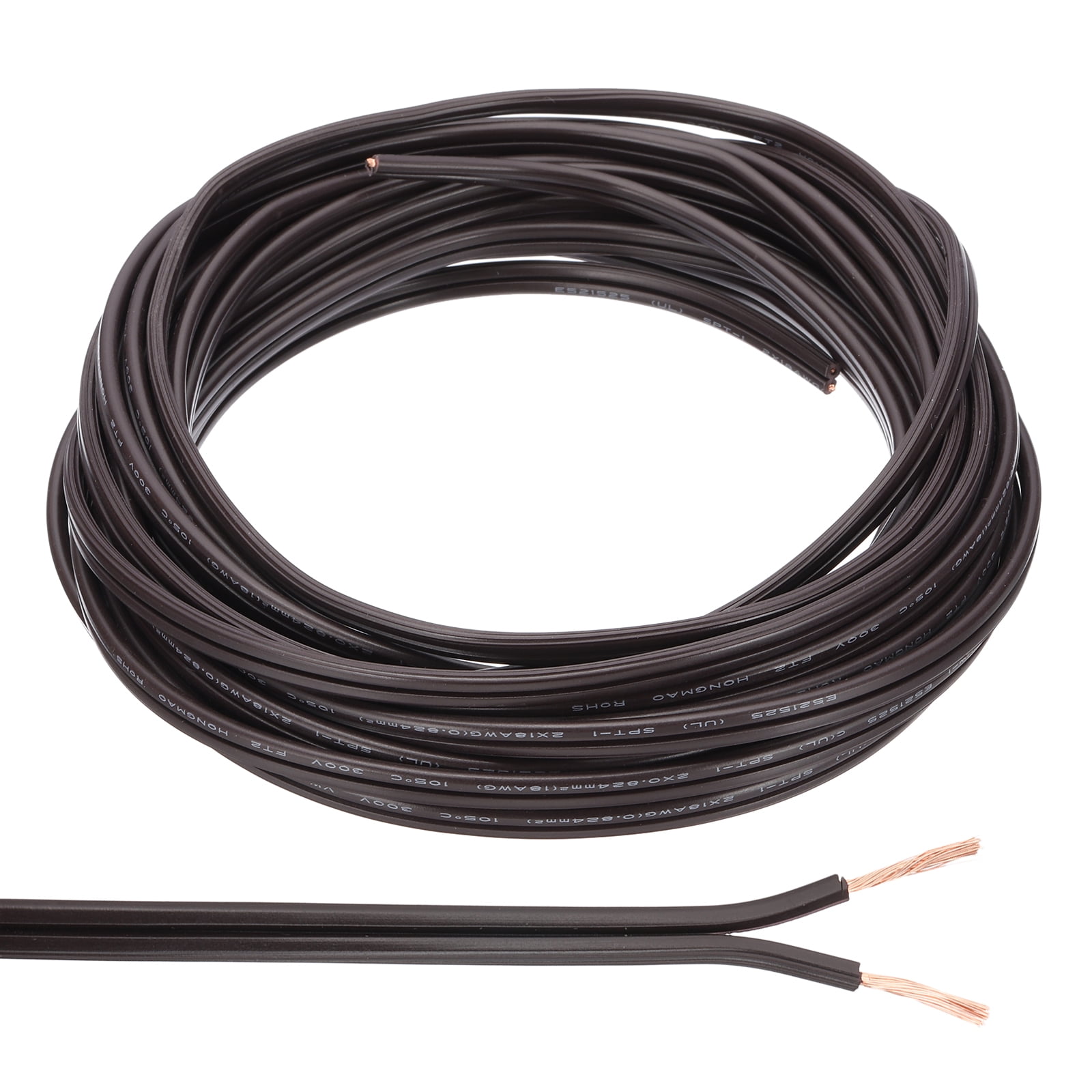 Uxcell 25Ft 18/2 PVC Covered Wire, 300V SPT-1 Lamp Cord Insulated Heat Resistant Electronical ...