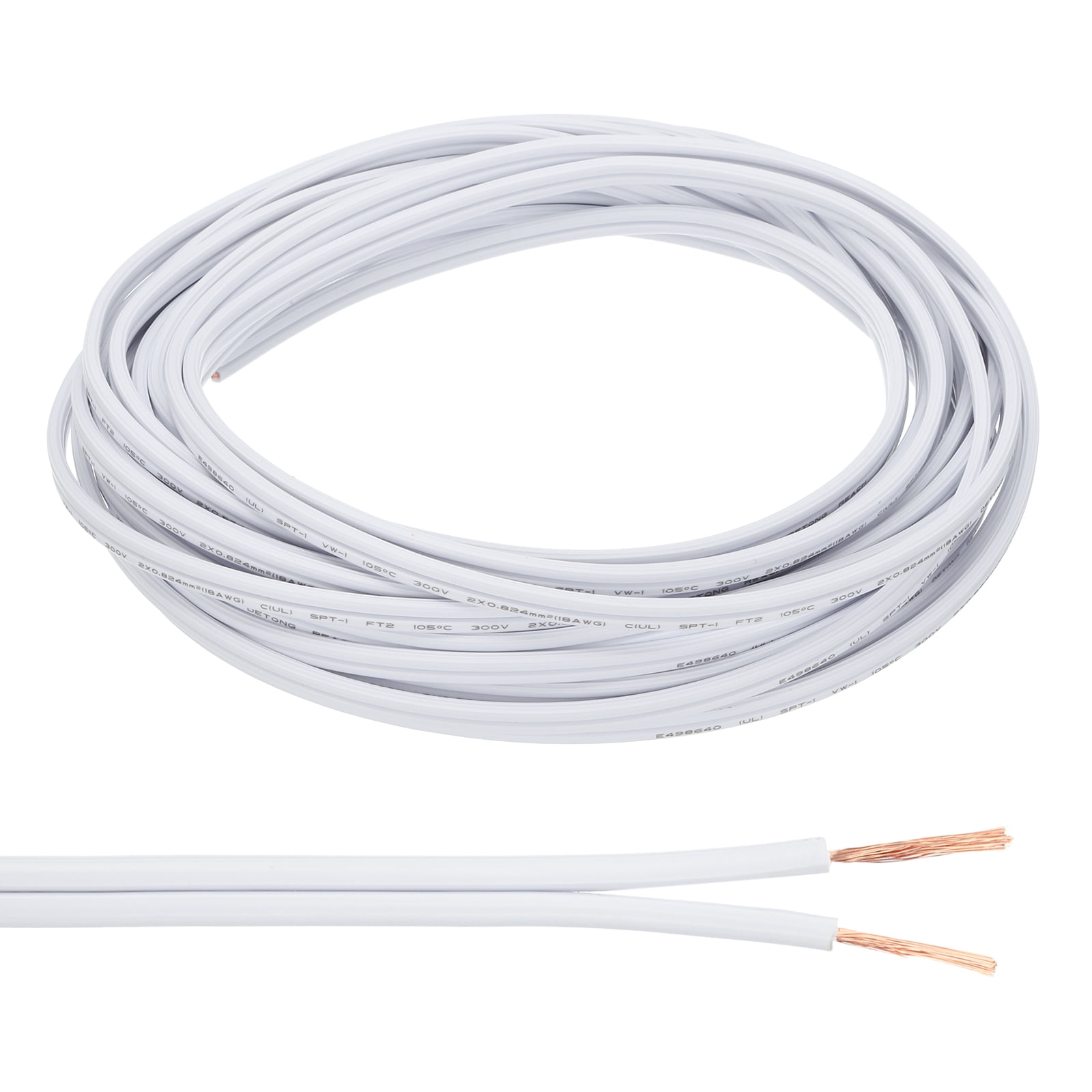Uxcell 25Ft 18/2 Covered Wire, 300V SPT-1 Lamp Cord Insulated Heat ...