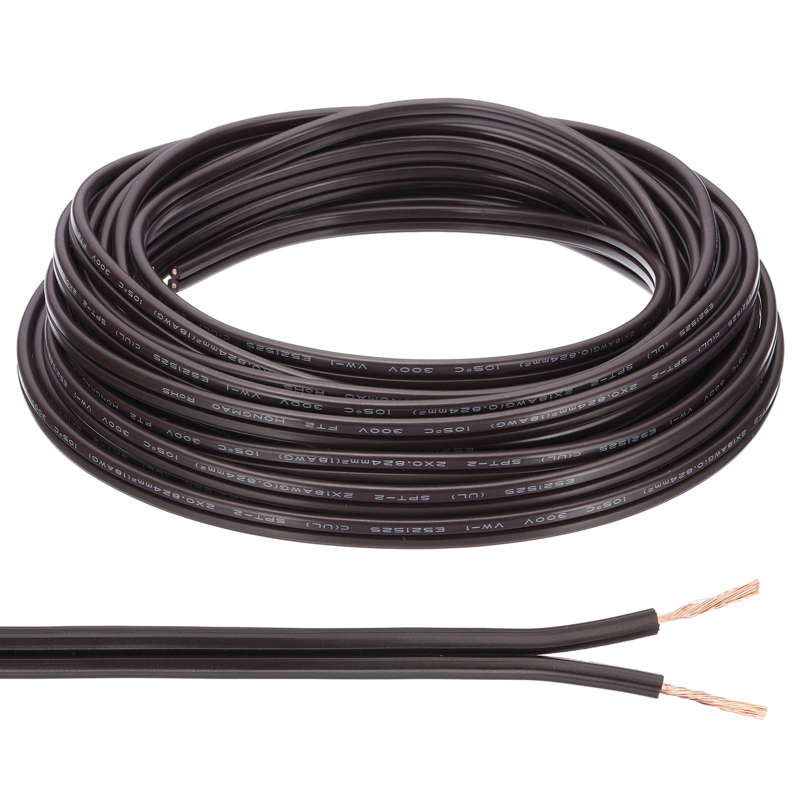 Uxcell 25Ft 18/2 Covered Wire, 300V SPT-2 Lamp Cord Insulated Heat Resistant Electronical ...