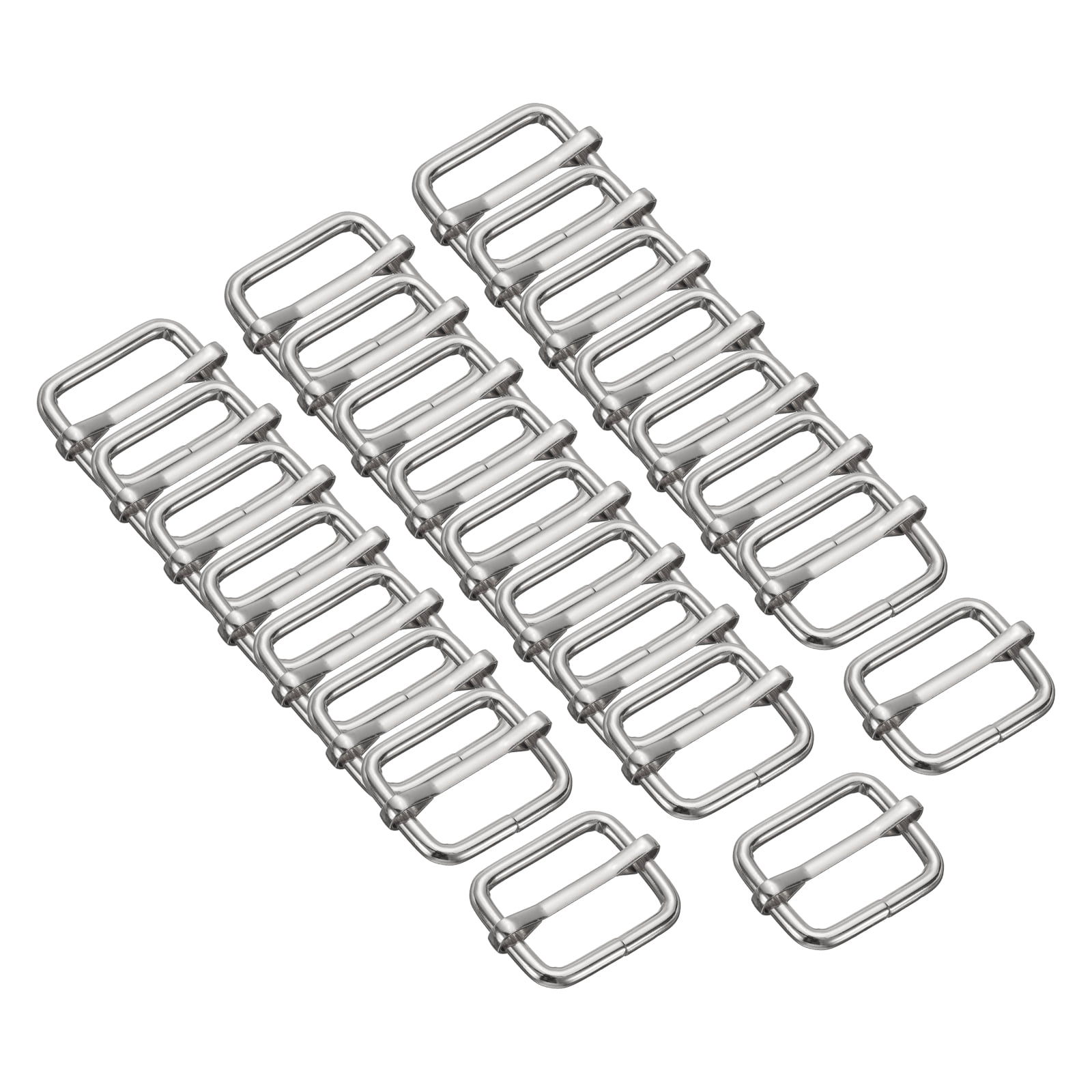25PCS Metal Slide Adjustable Buckle 1" Adjuster Webbing Strap Slider ...