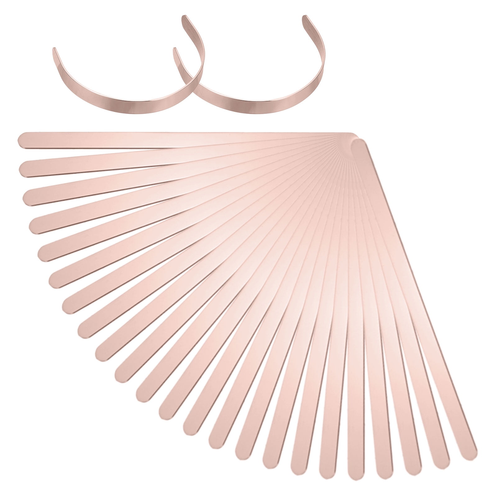 Uxcell 25Pack Bracelet Blanks, 3/8 x 6" Copper Cuff Bangle Blanks (Rose ...