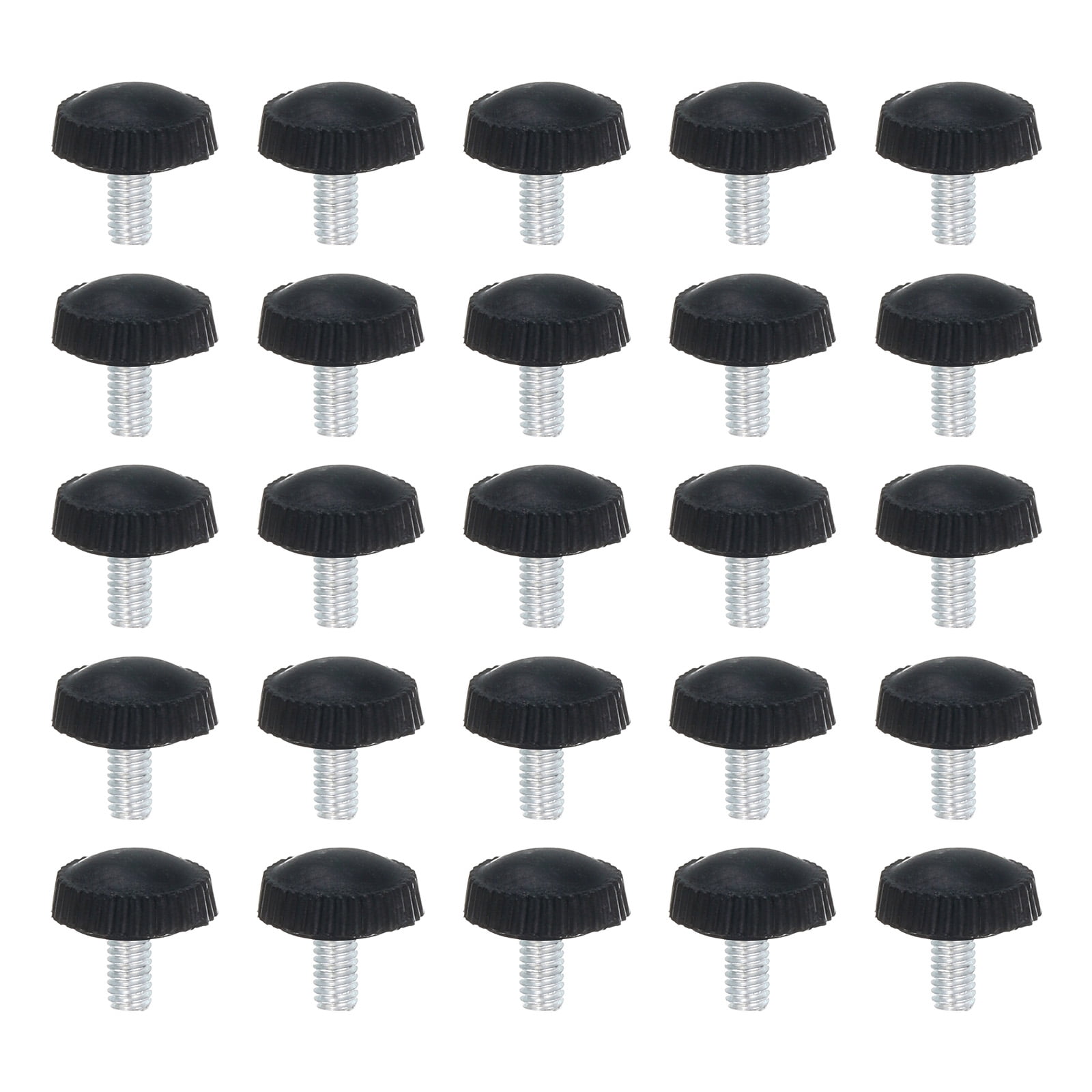 Uxcell 25Pack M4x8mm Threaded Knurled Thumb Screws, Zinc Plated Carbon Steel Clamping Knobs Grip ...