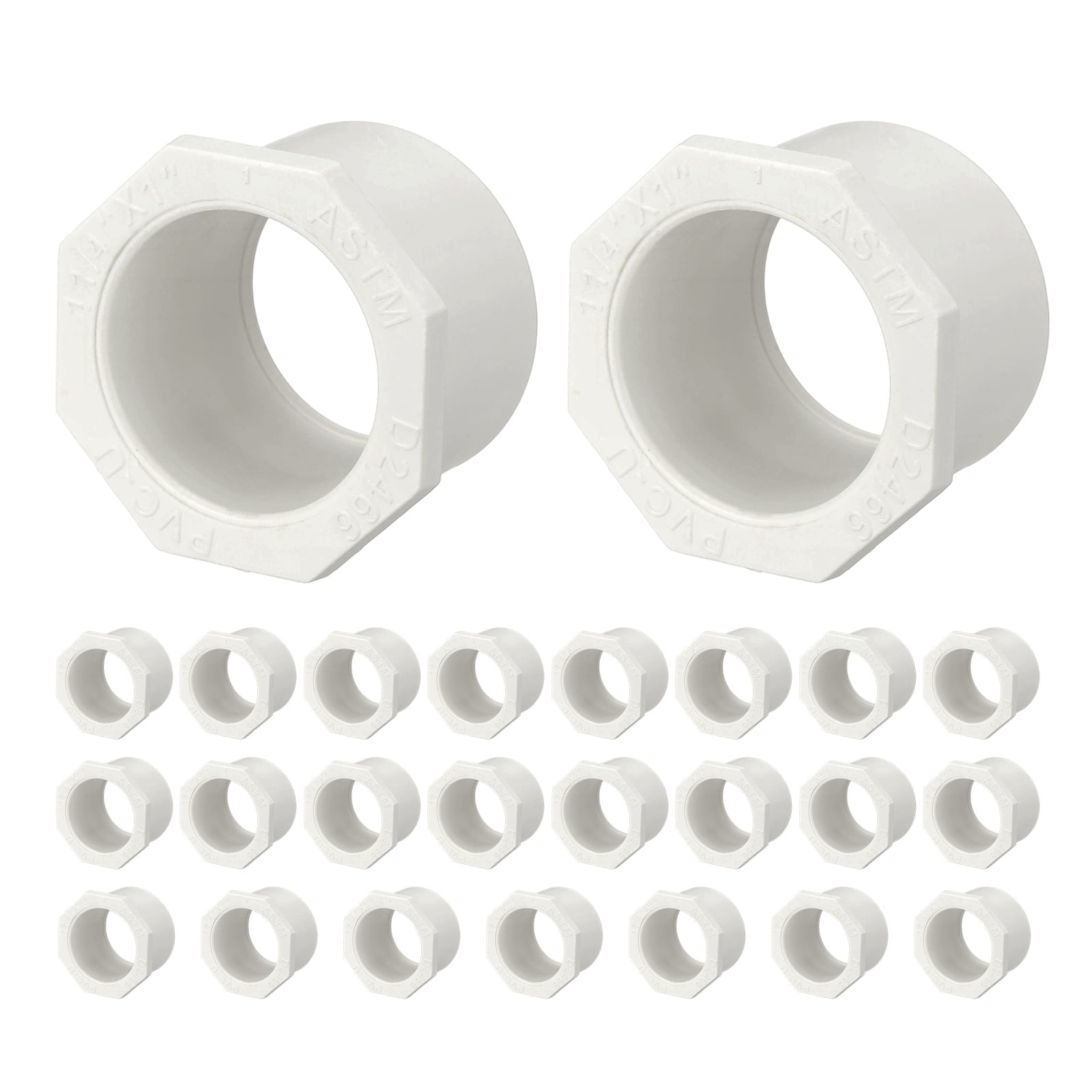 Uxcell 25Pcs 1 1/4" x 1" Reducer Bushing Fitting, SCH40 (Spigot x ...