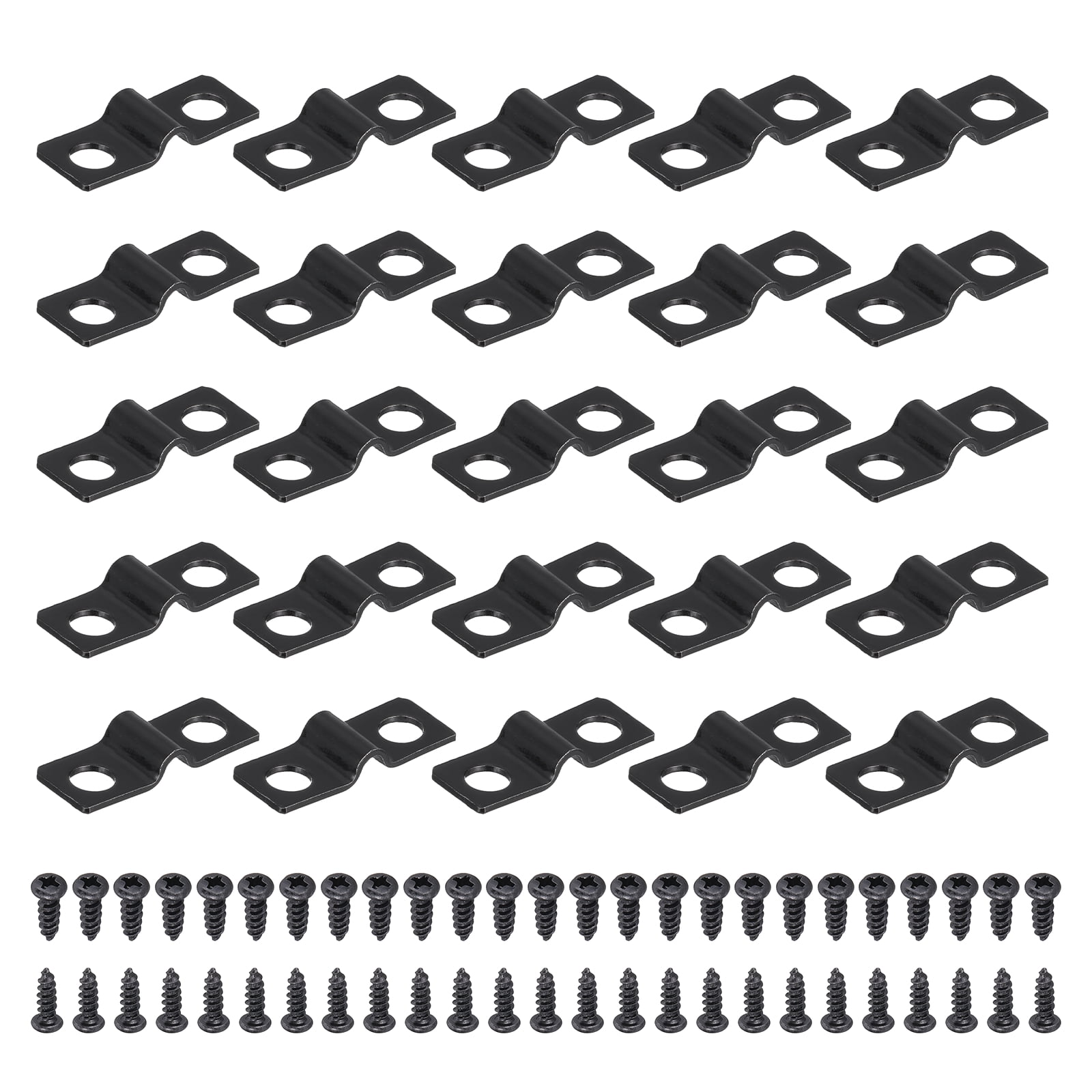 Uxcell 25Pcs 3mm(1/8") Two Hole Pipe Strap, Rigid U Brackets Conduit ...