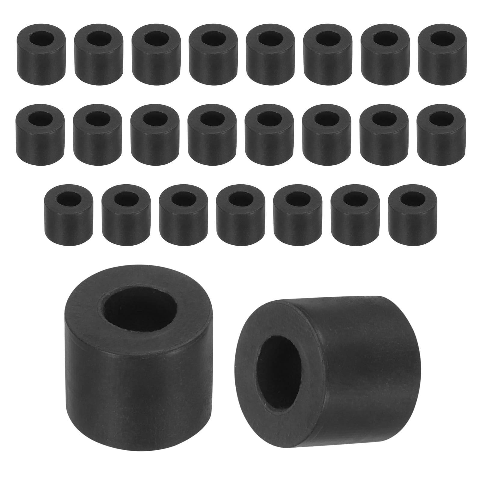 Uxcell 25Pcs Rubber Spacers, 12mm OD, 6mm ID, 10mm Thick Black Round ...