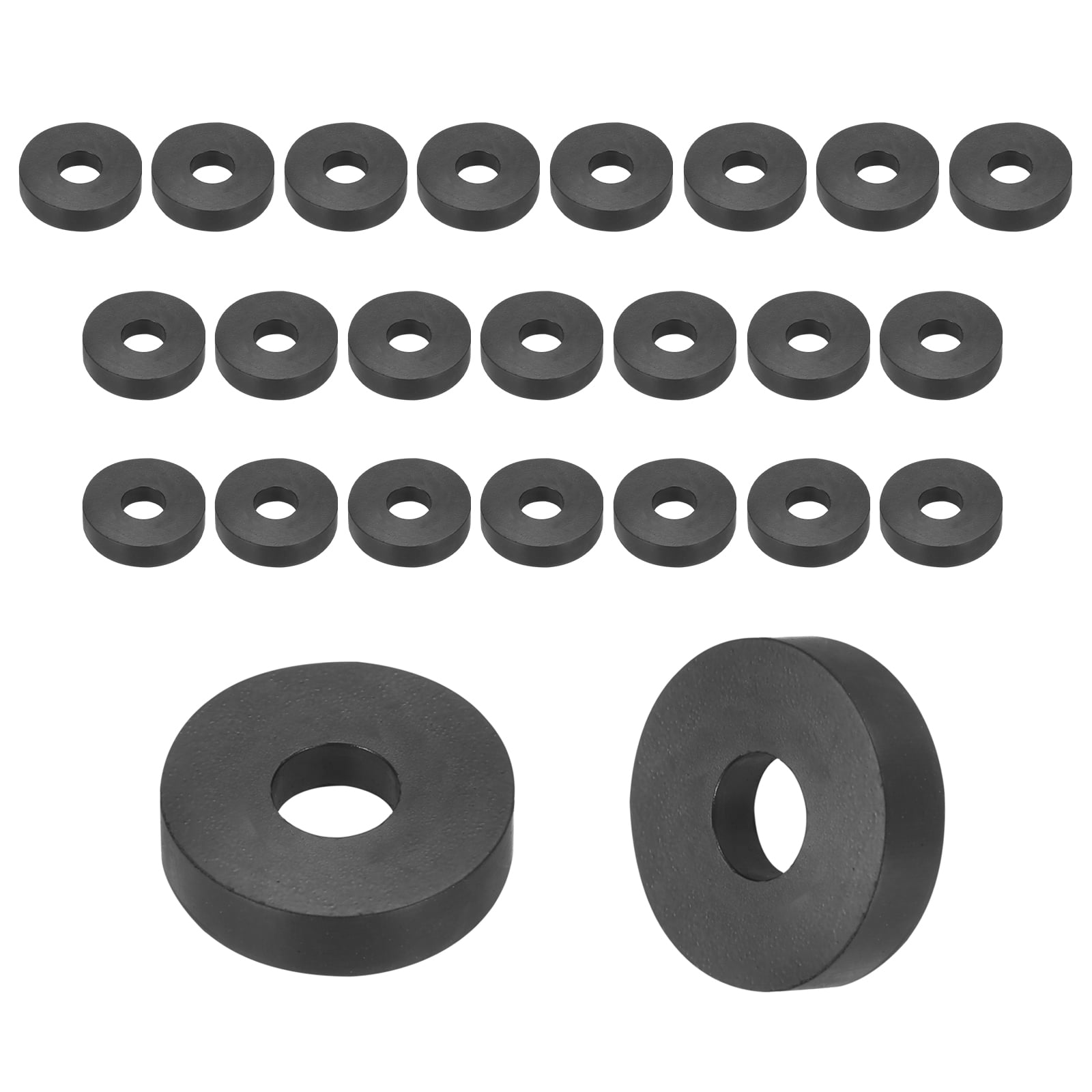 Uxcell 25Pcs Rubber Spacers, 25mm OD, 10mm ID, 5mm Thick Black Round ...