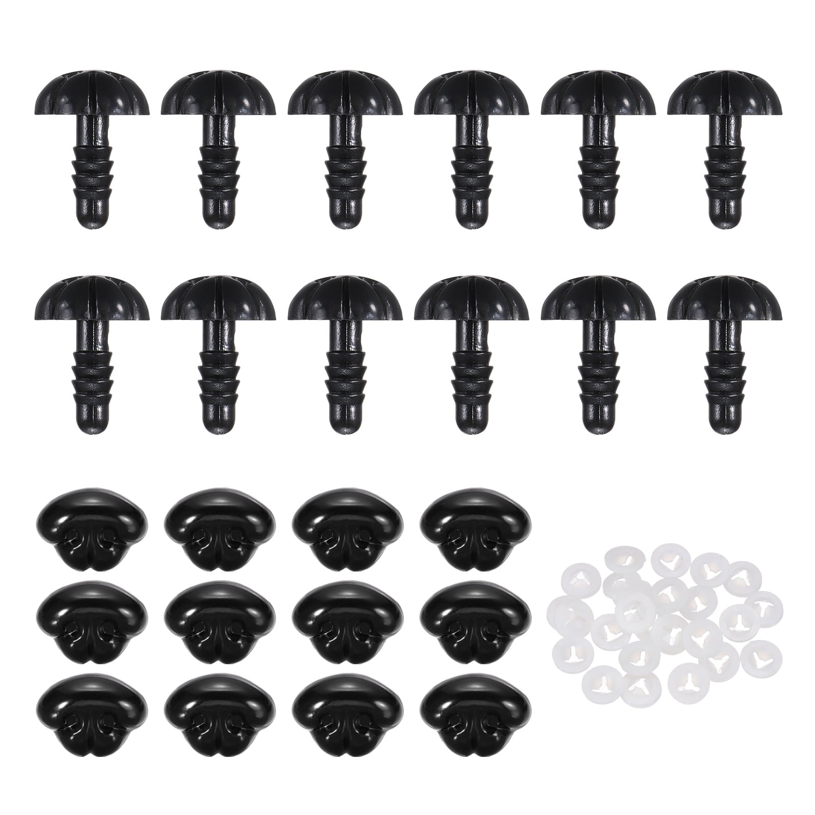 Uxcell 25Pcs Safety Dog Noses, Plastic Matte Dog Nose with Spacer for ...