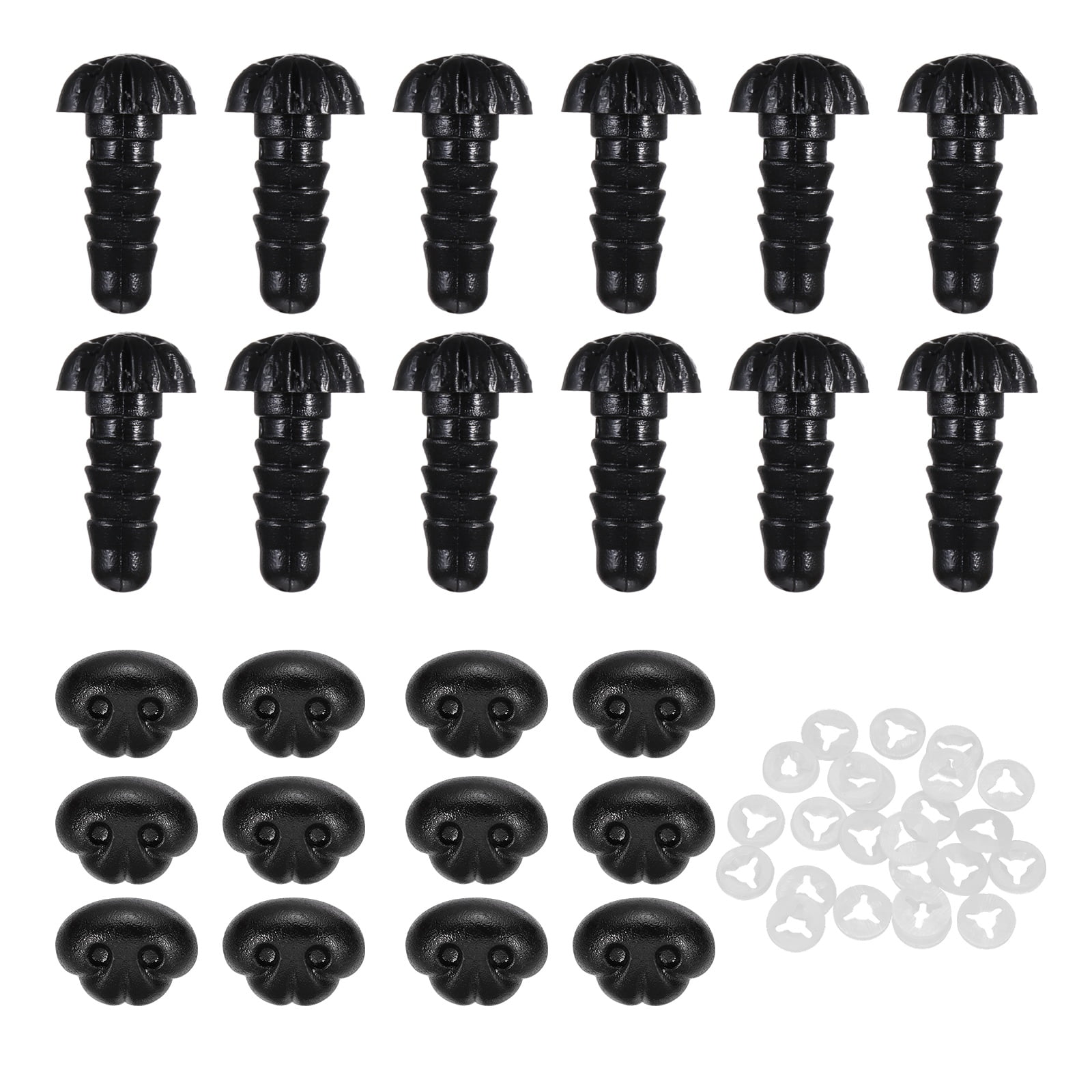 Uxcell 25Pcs Safety Dog Noses, Plastic Matte Dog Nose with Spacer for ...