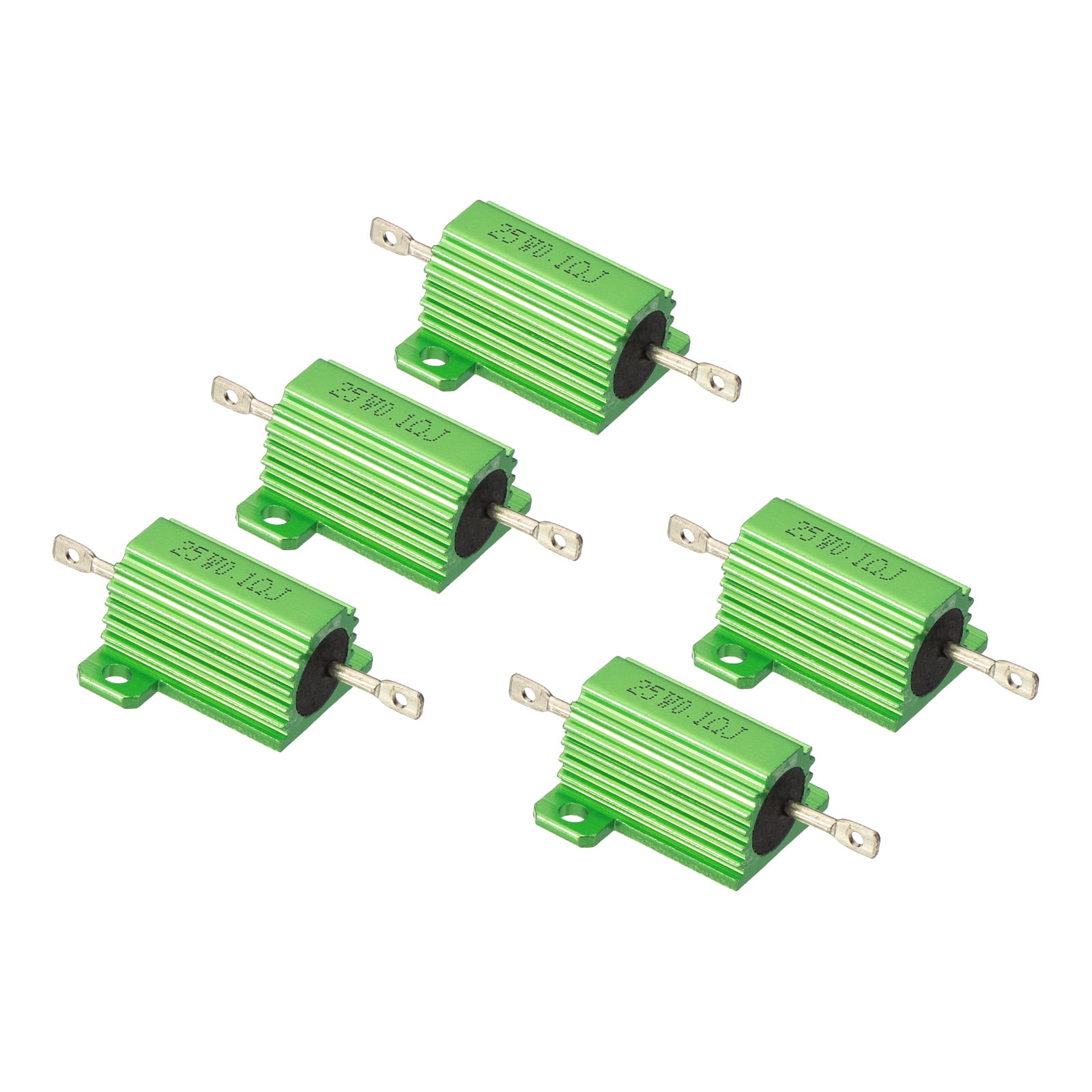 Uxcell 25W 0.05 Ohm Aluminum Shell Resistor, 5 Pack Aluminum Housing ...