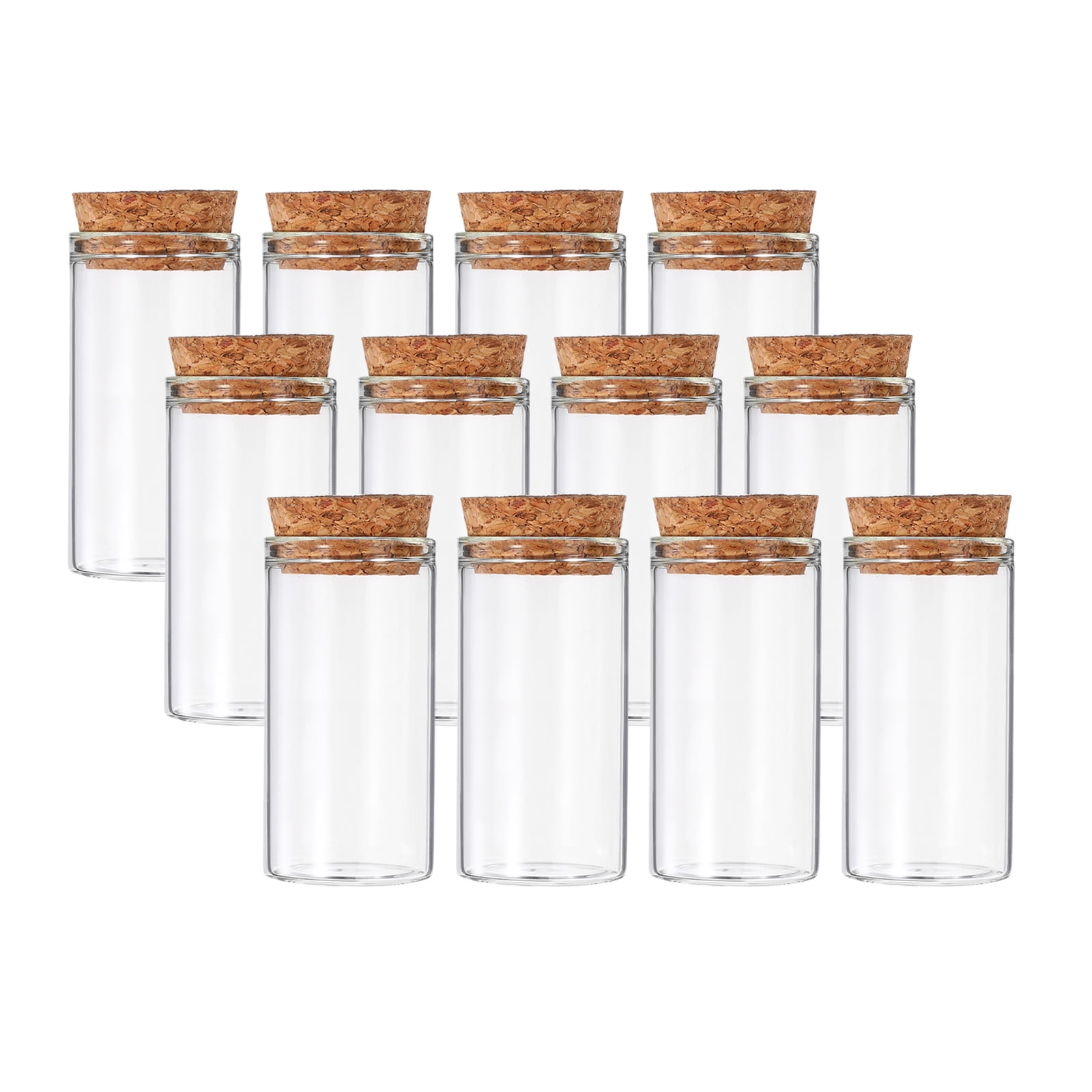 Uxcell 25ml Test Tubes, 12pcs 2.36x1.18 Glass Clear Flat Bottom Test ...