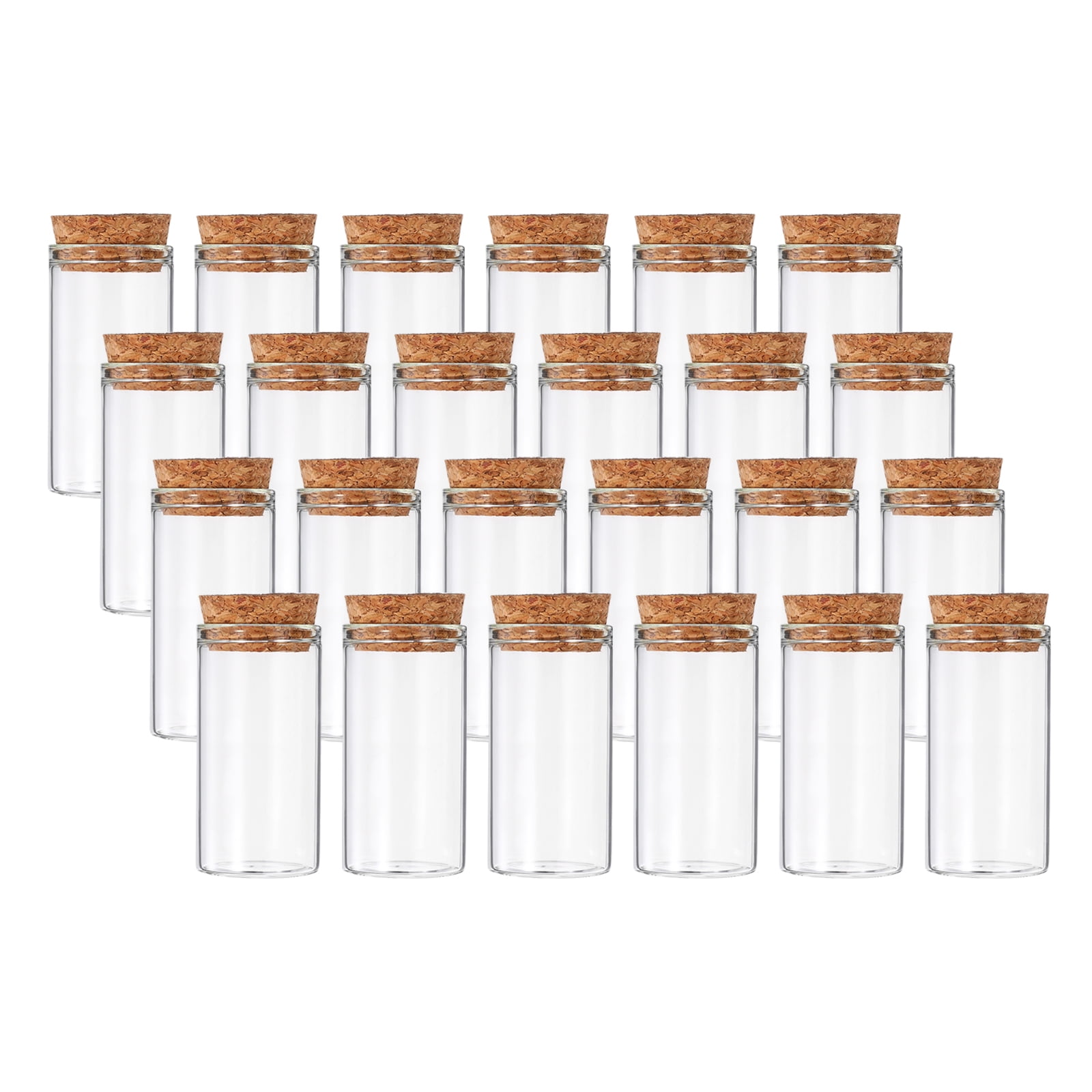 Uxcell 25ml Test Tubes, 24pcs 2.36x1.18 Glass Clear Flat Bottom Test ...