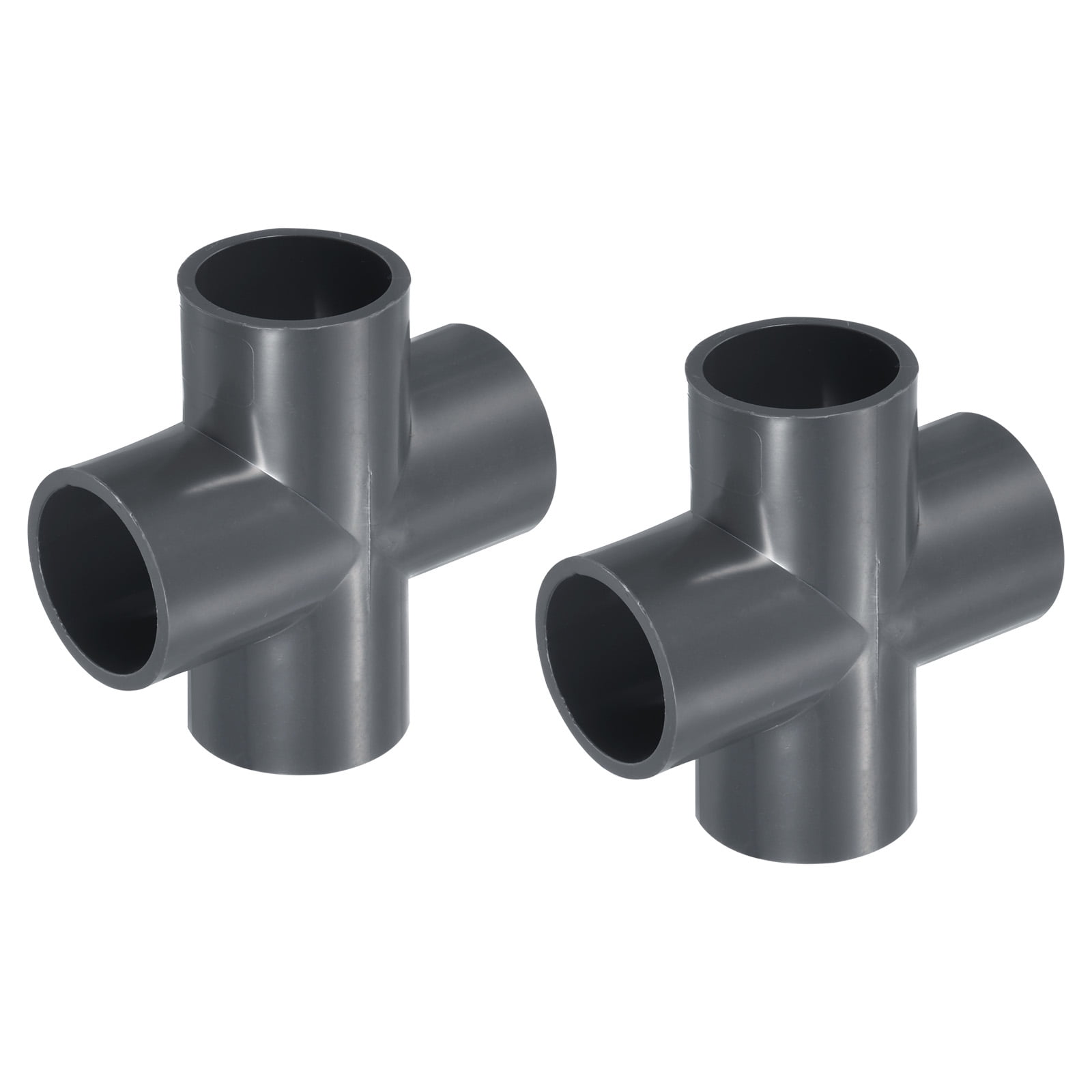 Uxcell 25mm 4 Way Tee Shape Tubing Cross Joint Connectors Adapters PVC ...
