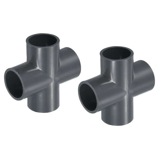 Uxcell 25mm 4 Way Tee Shape Tubing Cross Joint Connectors Adapters PVC ...