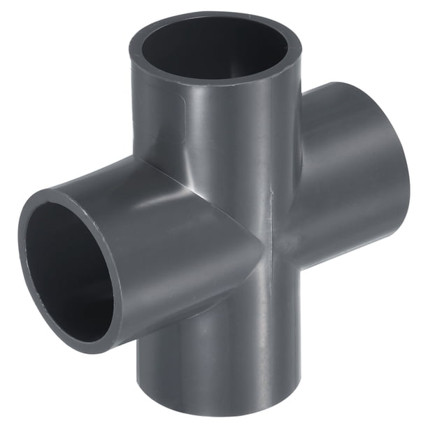 Uxcell 25mm 4 Way Tee Shape Tubing Cross Joint Connectors Adapters PVC ...