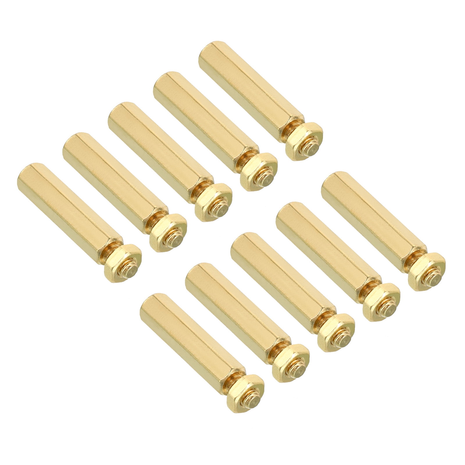 Uxcell 25mm+6mm M4 Standoff Screws 80 Pack Brass Hex Standoffs Nuts ...