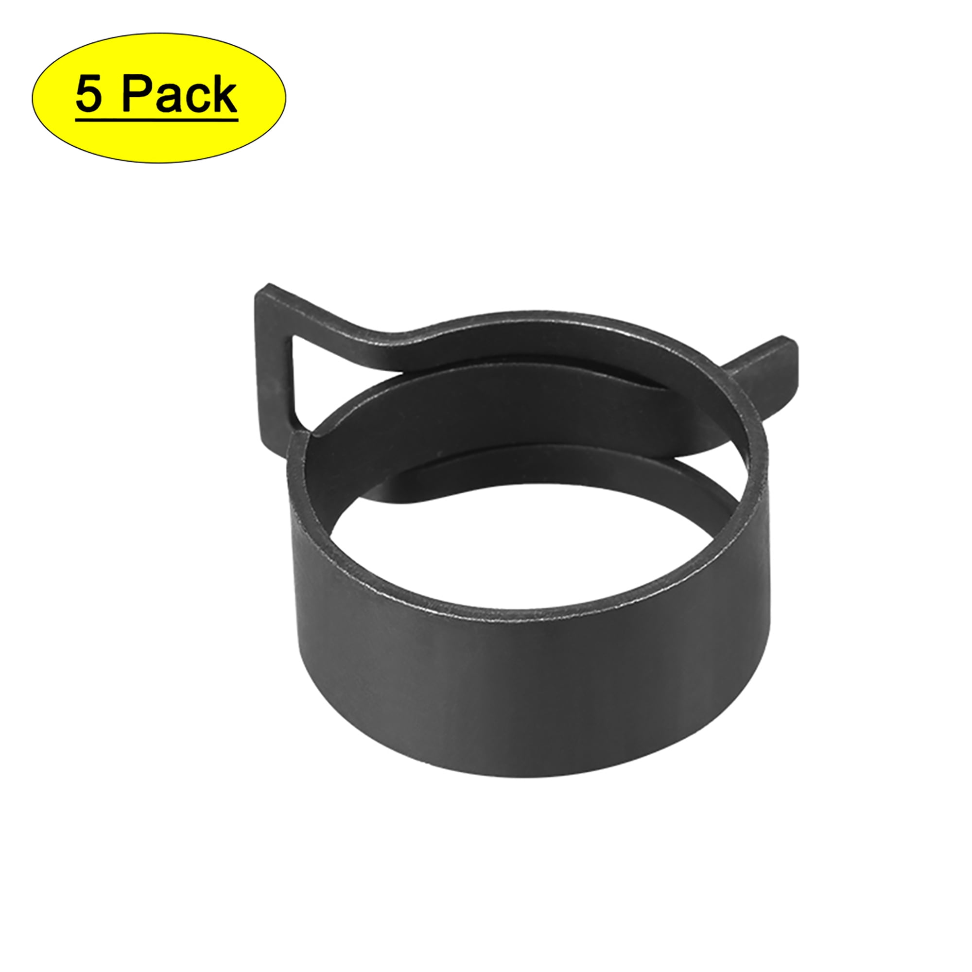 Uxcell 25mm Black Steel Band Spring Clamp for Fuel Line Silicone Hose 5 ...