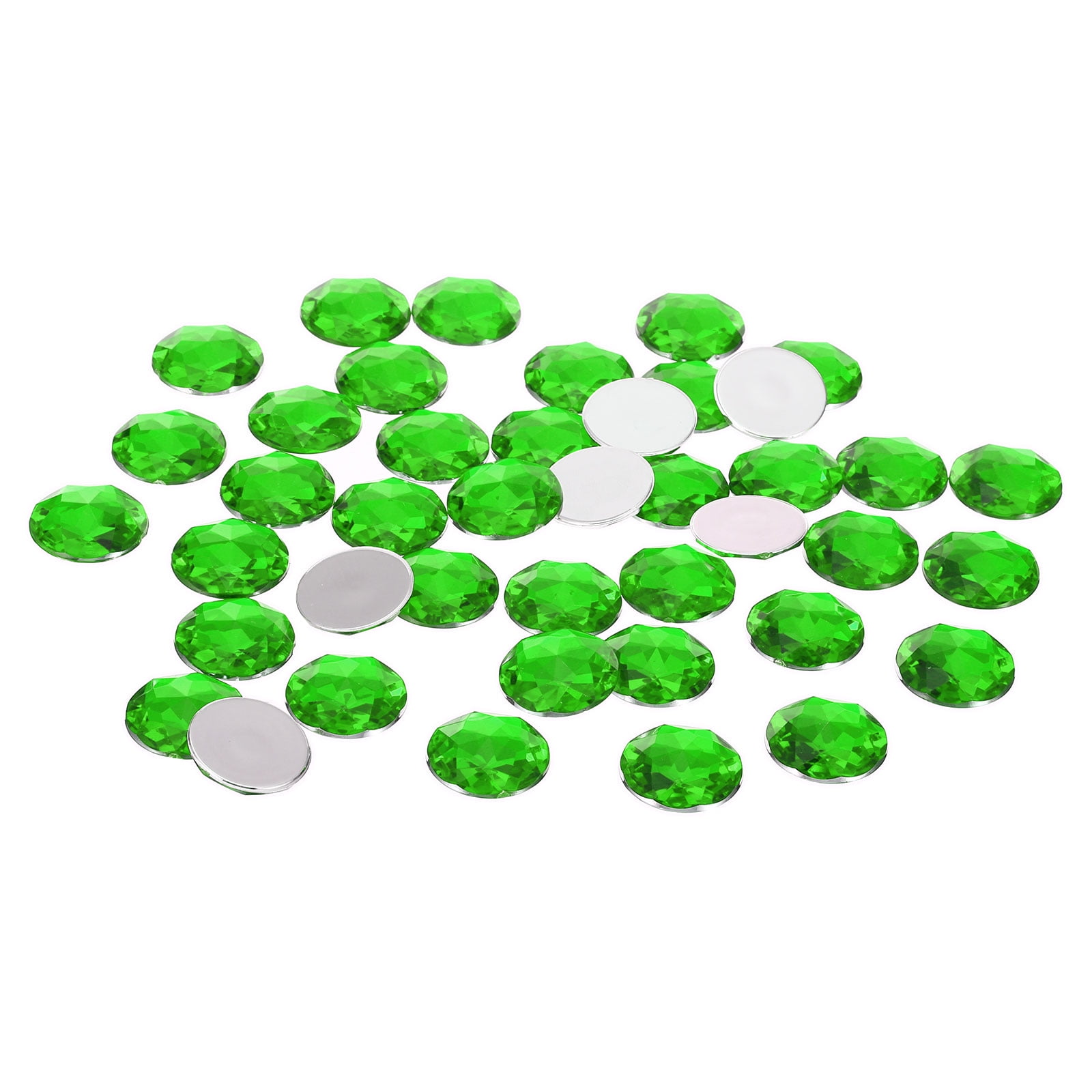 Uxcell 25mm Flat Back Round Acrylic Rhinestones, 100 Pack Plastic ...