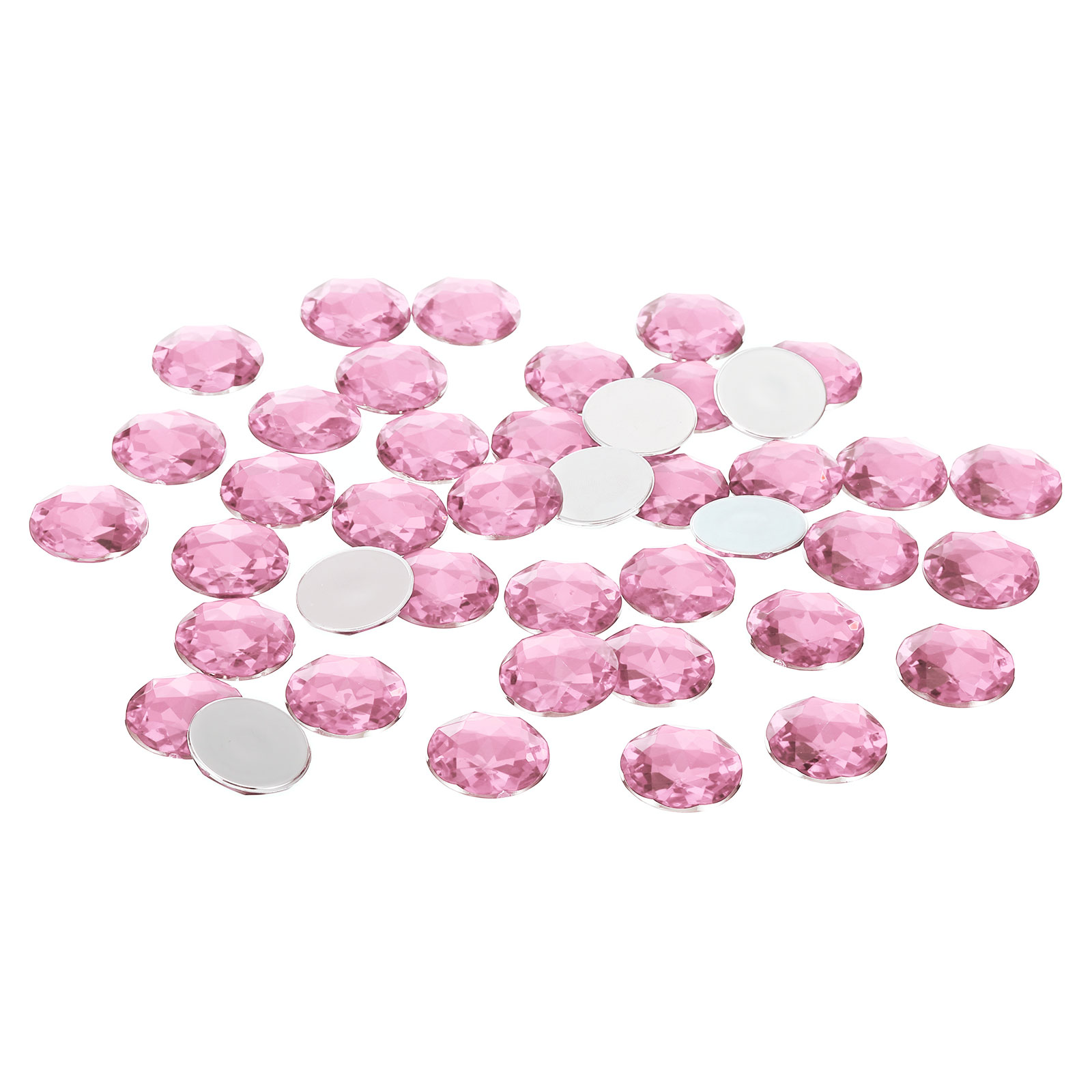 Uxcell 25mm Flat Back Round Acrylic Rhinestones, 100 Pack Plastic ...